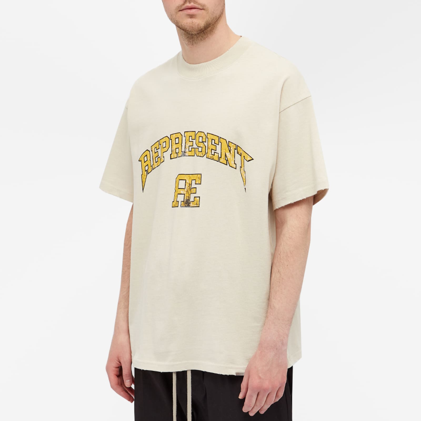 Represent Varsity Logo T-Shirt Vintage White | END. (AR)