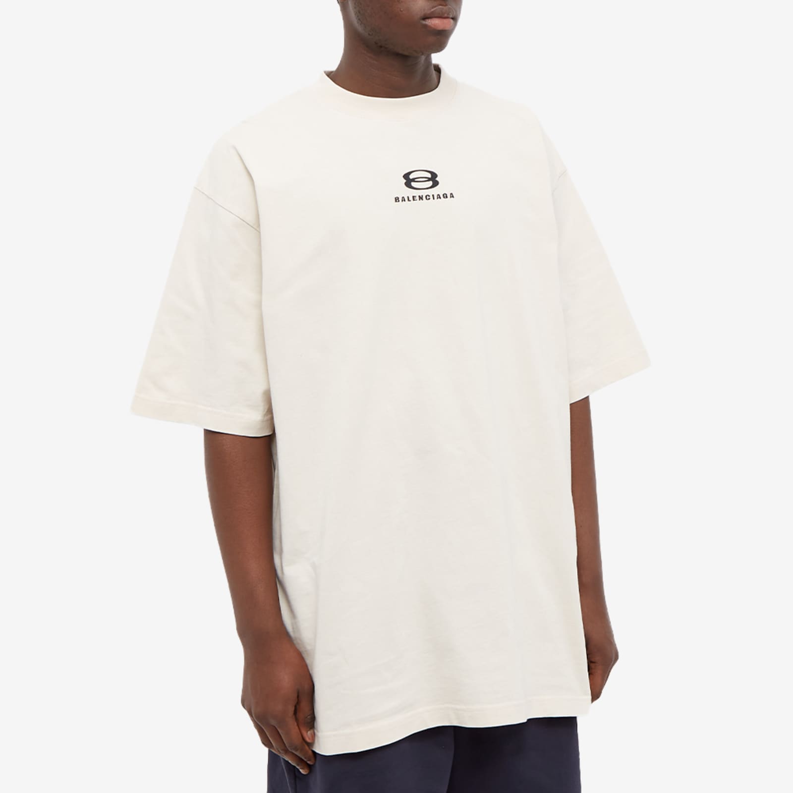 Balenciaga Unity Logo Oversized T-Shirt Chalky White & Black | END. (US)