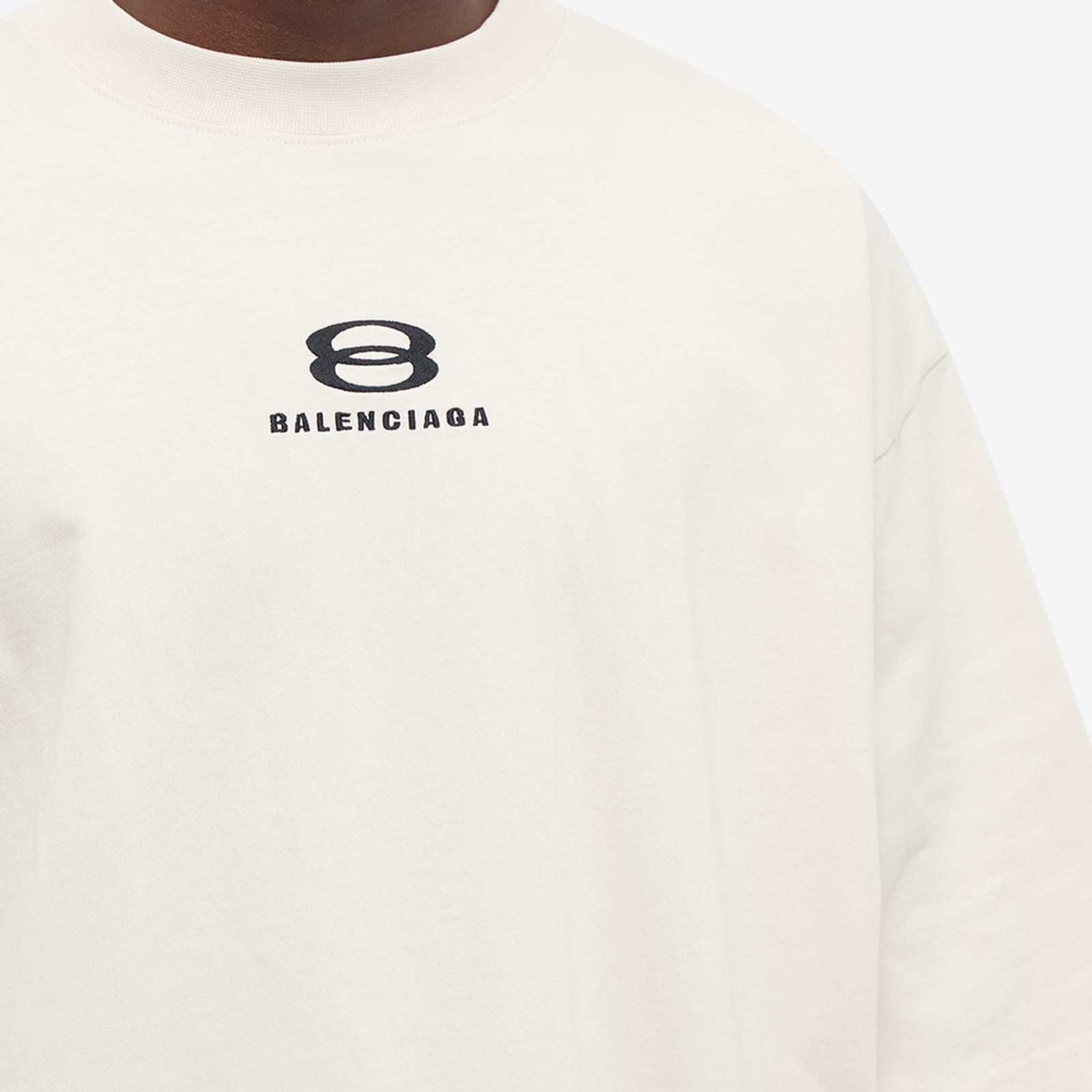 Balenciaga Unity Logo Oversized T-Shirt Chalky White & Black | END. (AR)