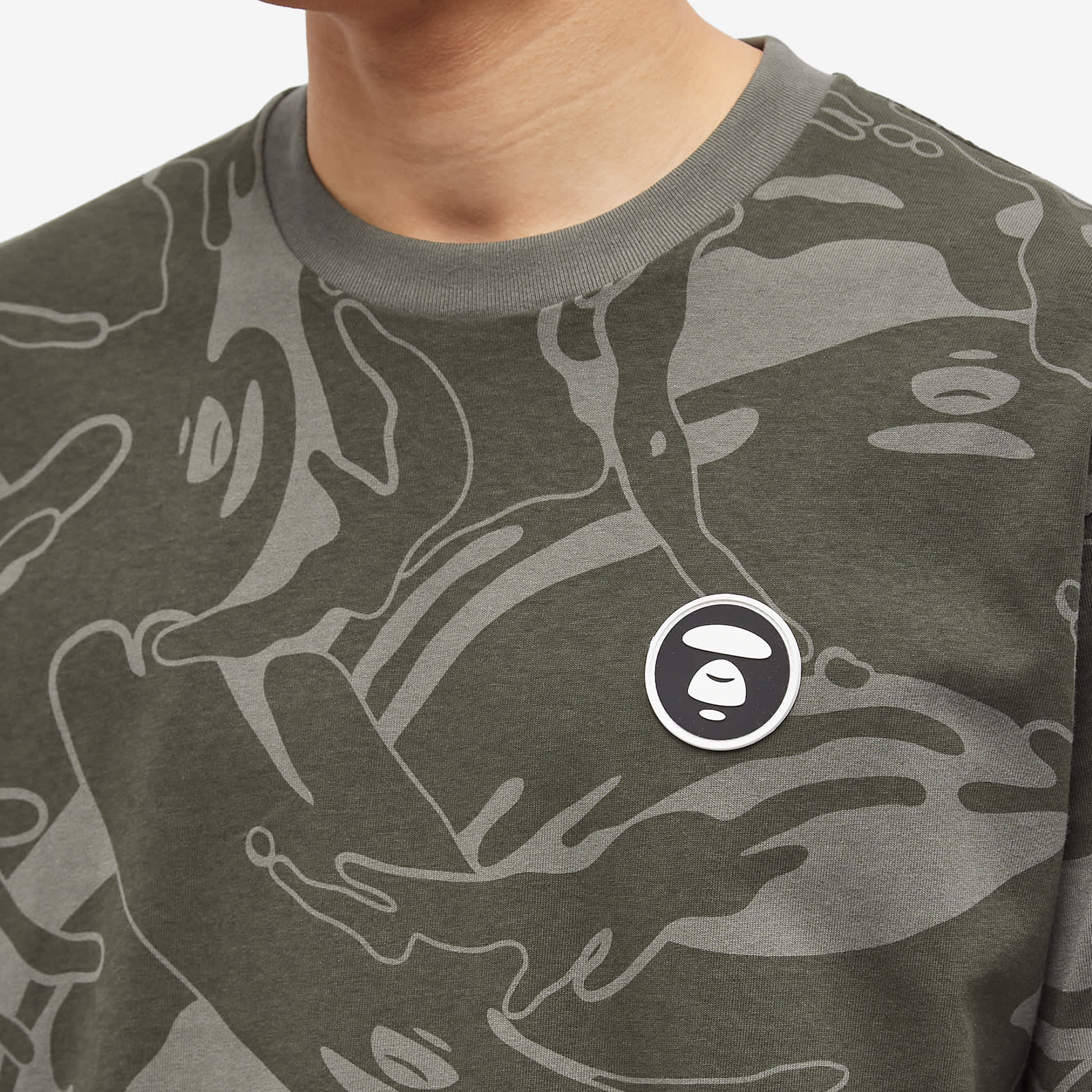 AAPE Now Camo Badge T-Shirt Castor Grey | END. (SG)
