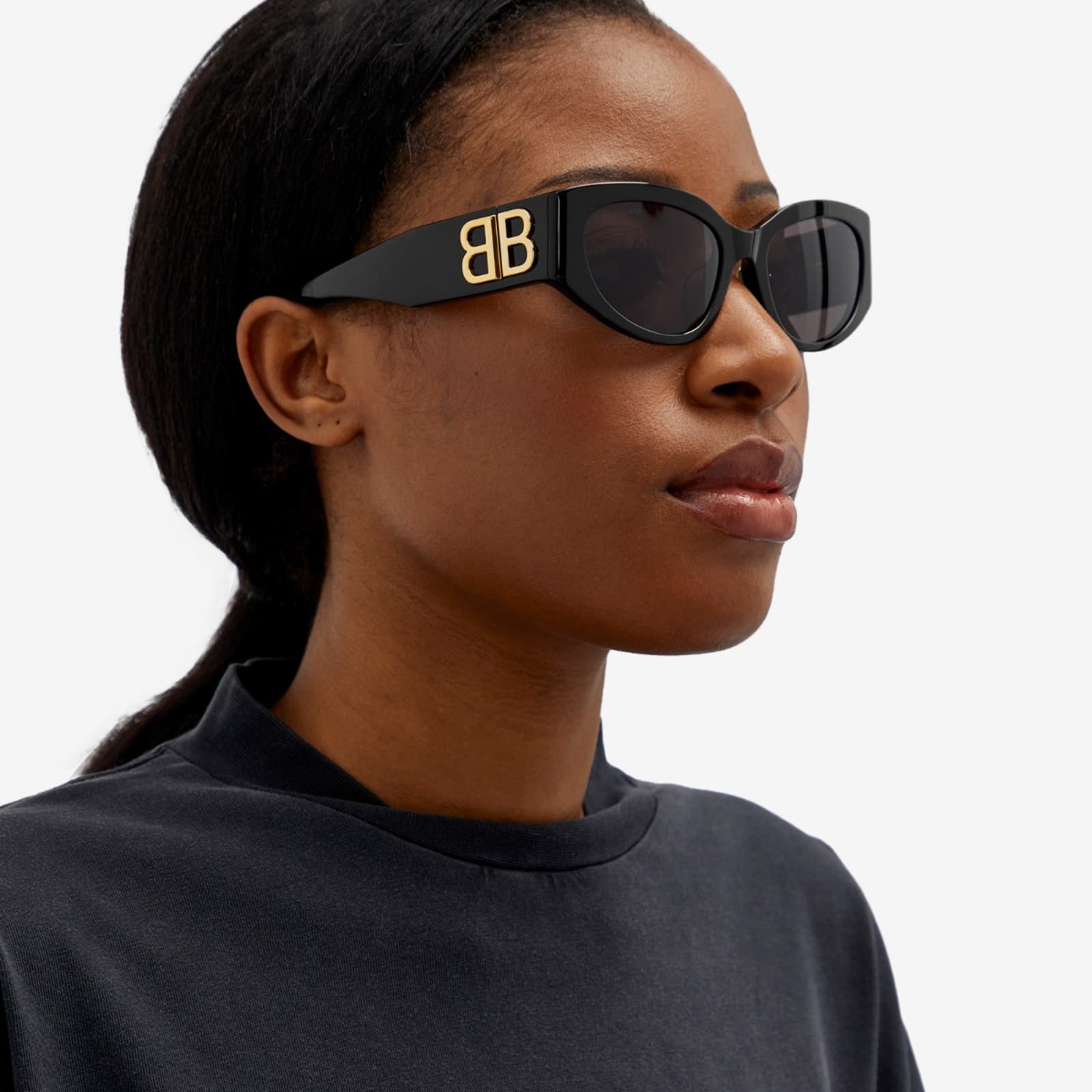 Balenciaga BB0324SK Sunglasses Black & Grey | END. (GB)