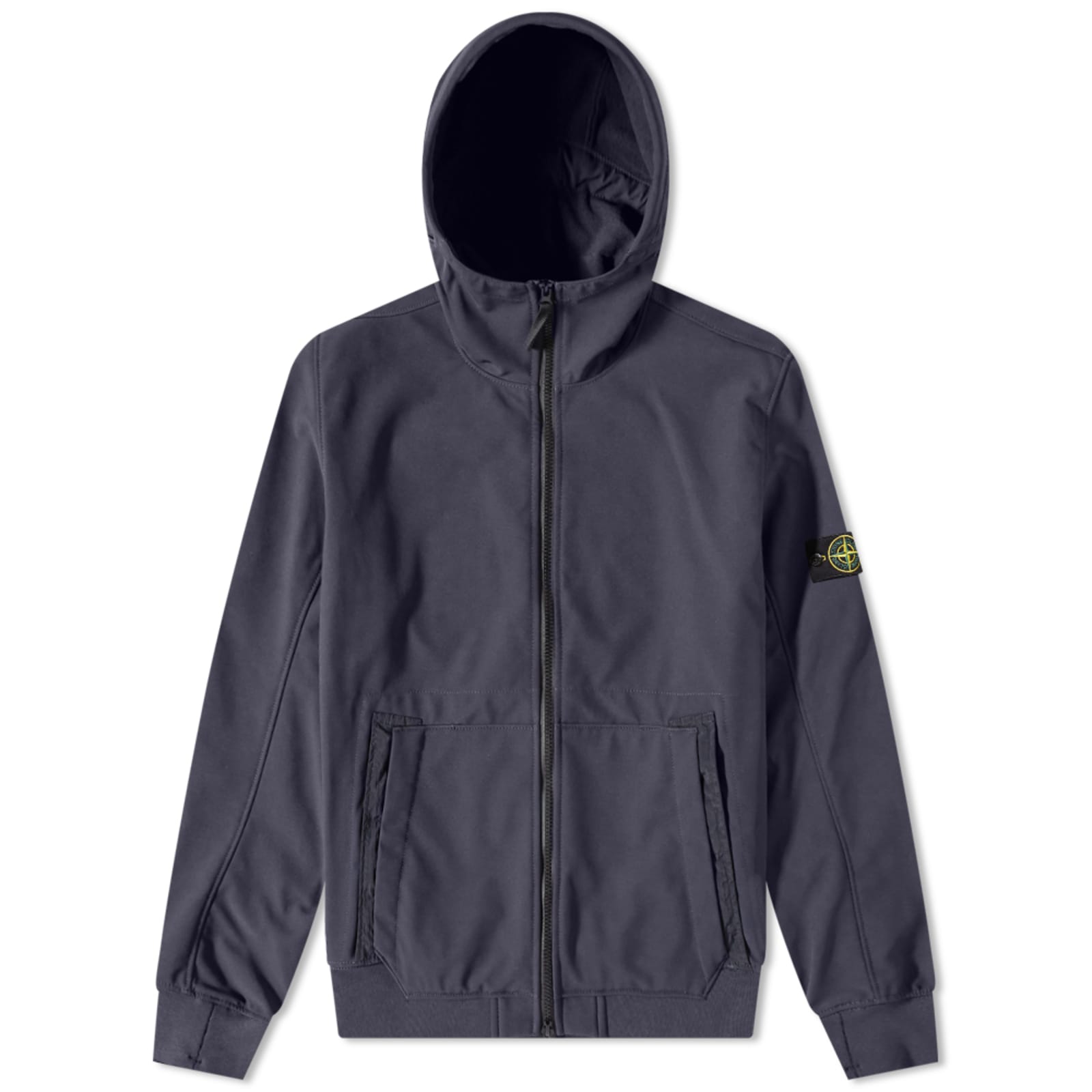 Stone Island Soft-Shell Hooded Jacket Navy | END. (US)