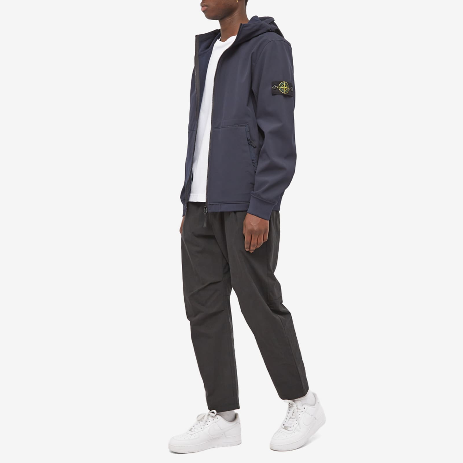 Stone Island Soft-Shell Hooded Jacket Navy | END.