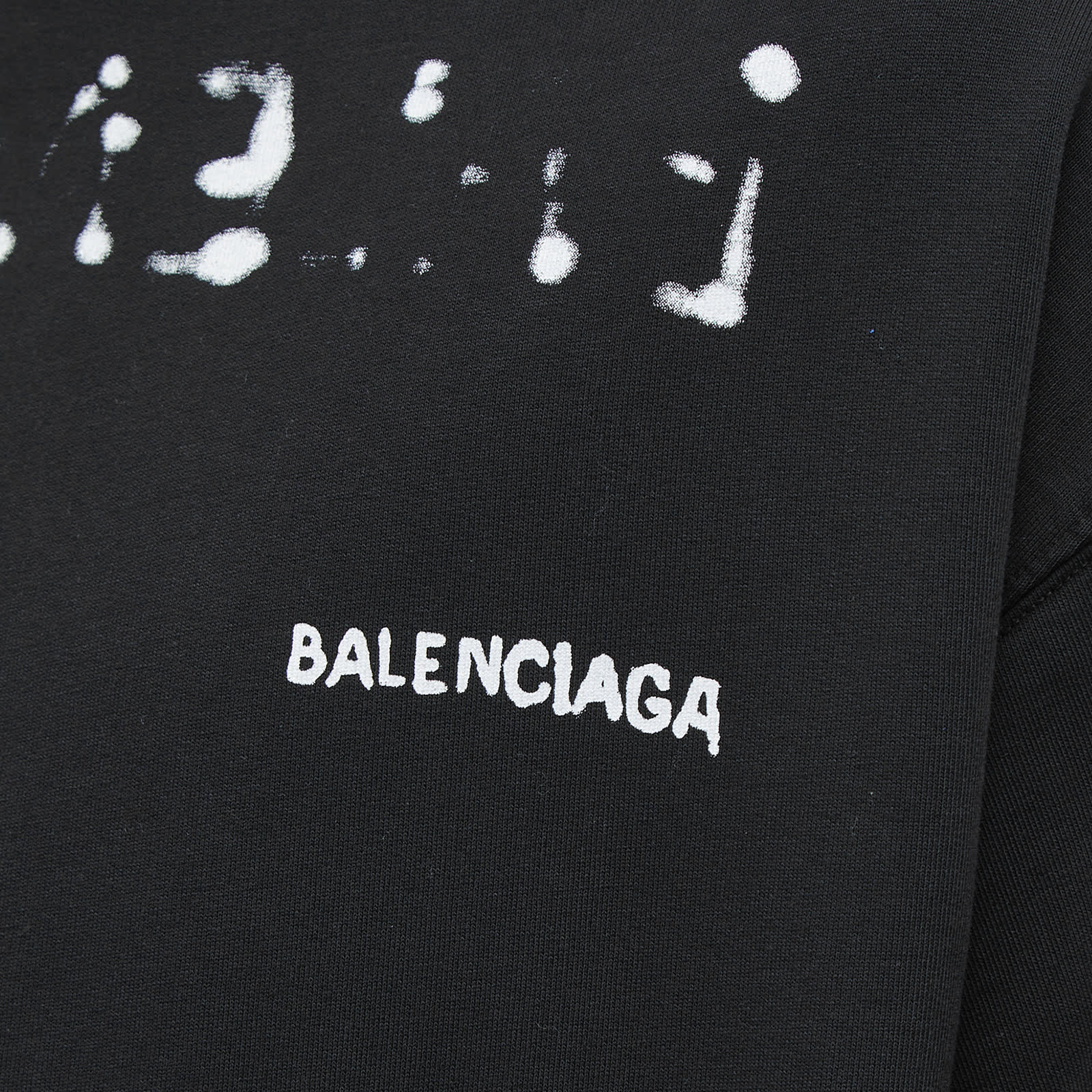 Balenciaga Bleed Logo Popover Hoodie Black & White | END. (US)