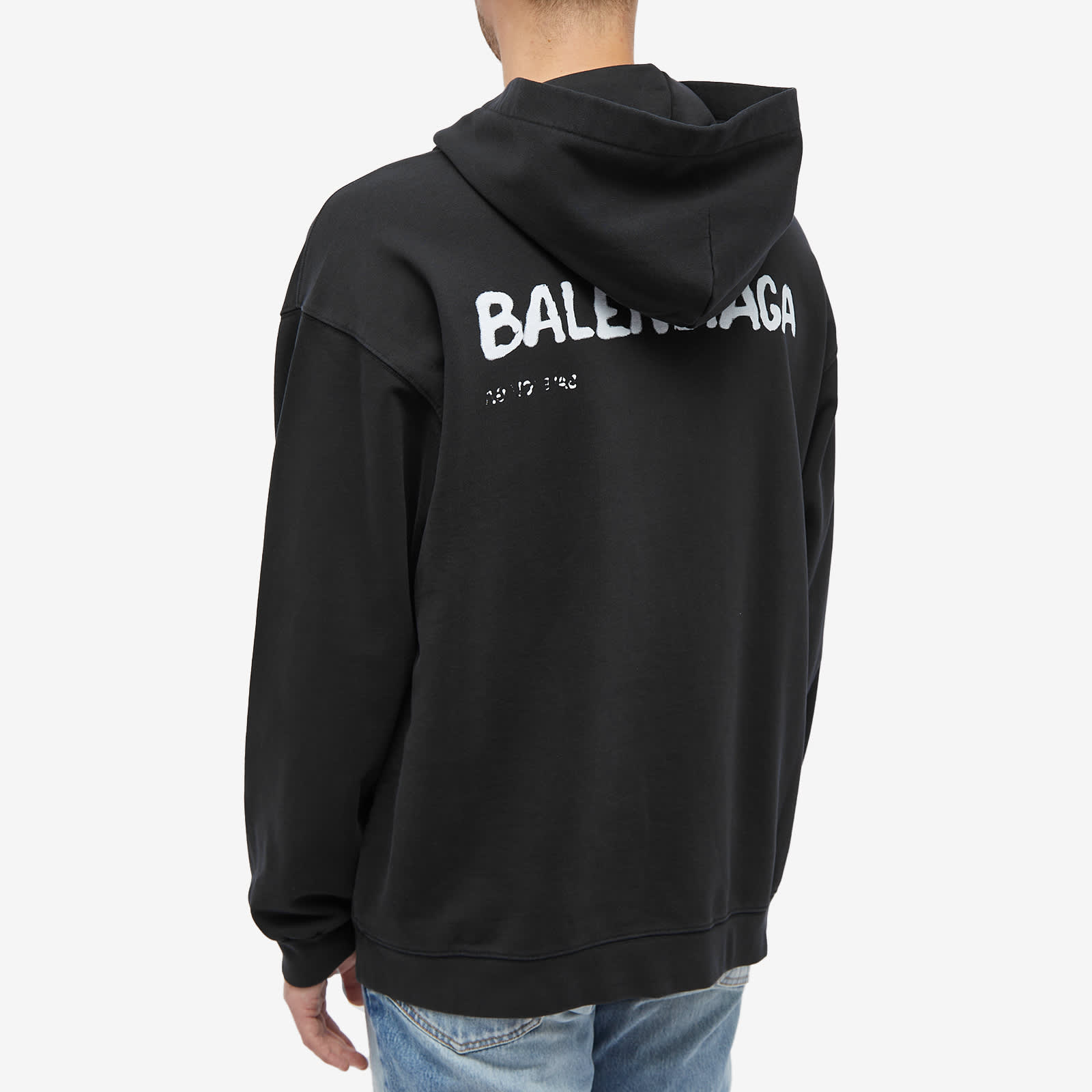 Balenciaga Bleed Logo Popover Hoodie Black & White | END. (US)