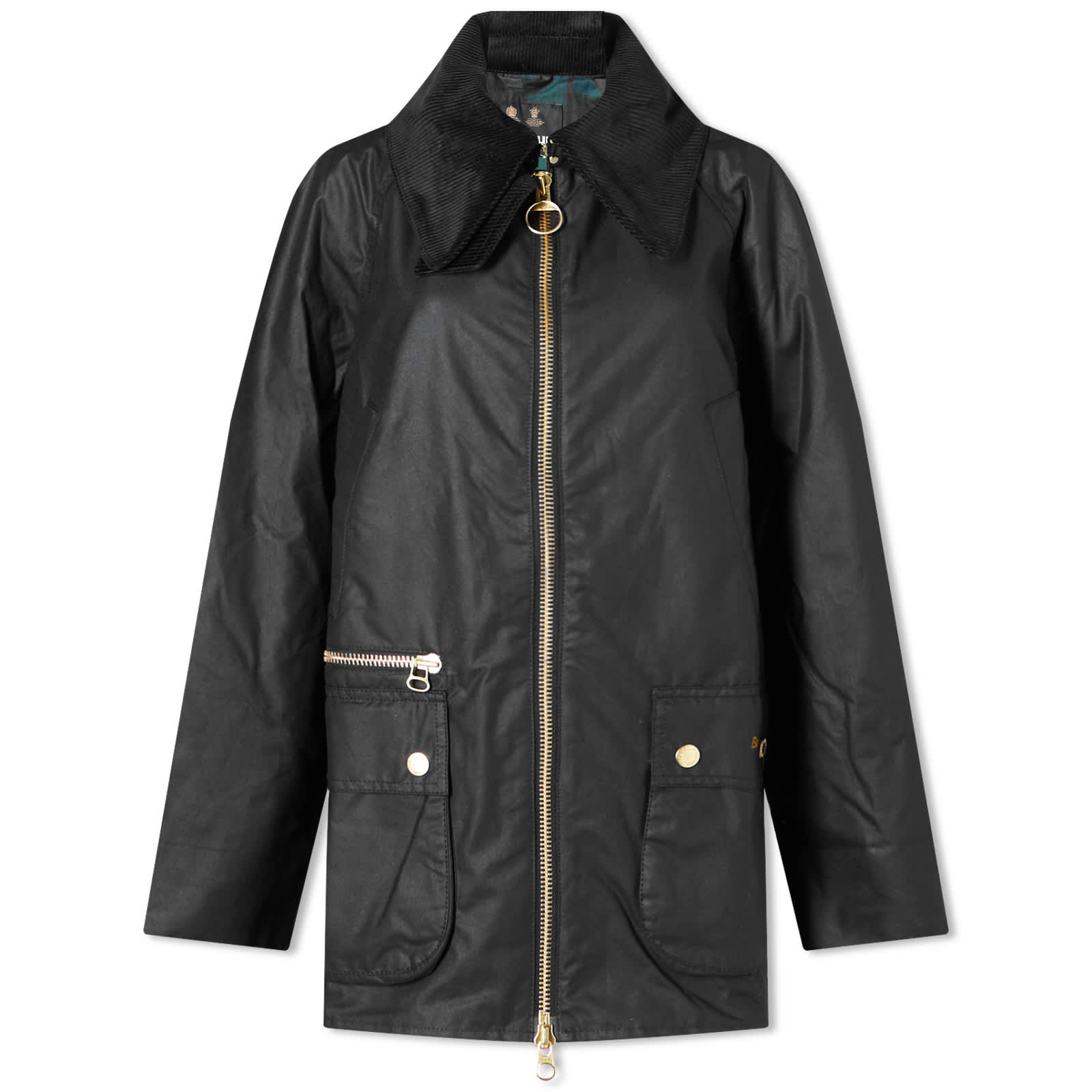 Barbour Gunnerside Wax Jacket Black & Sage Tartan | END. (AR)