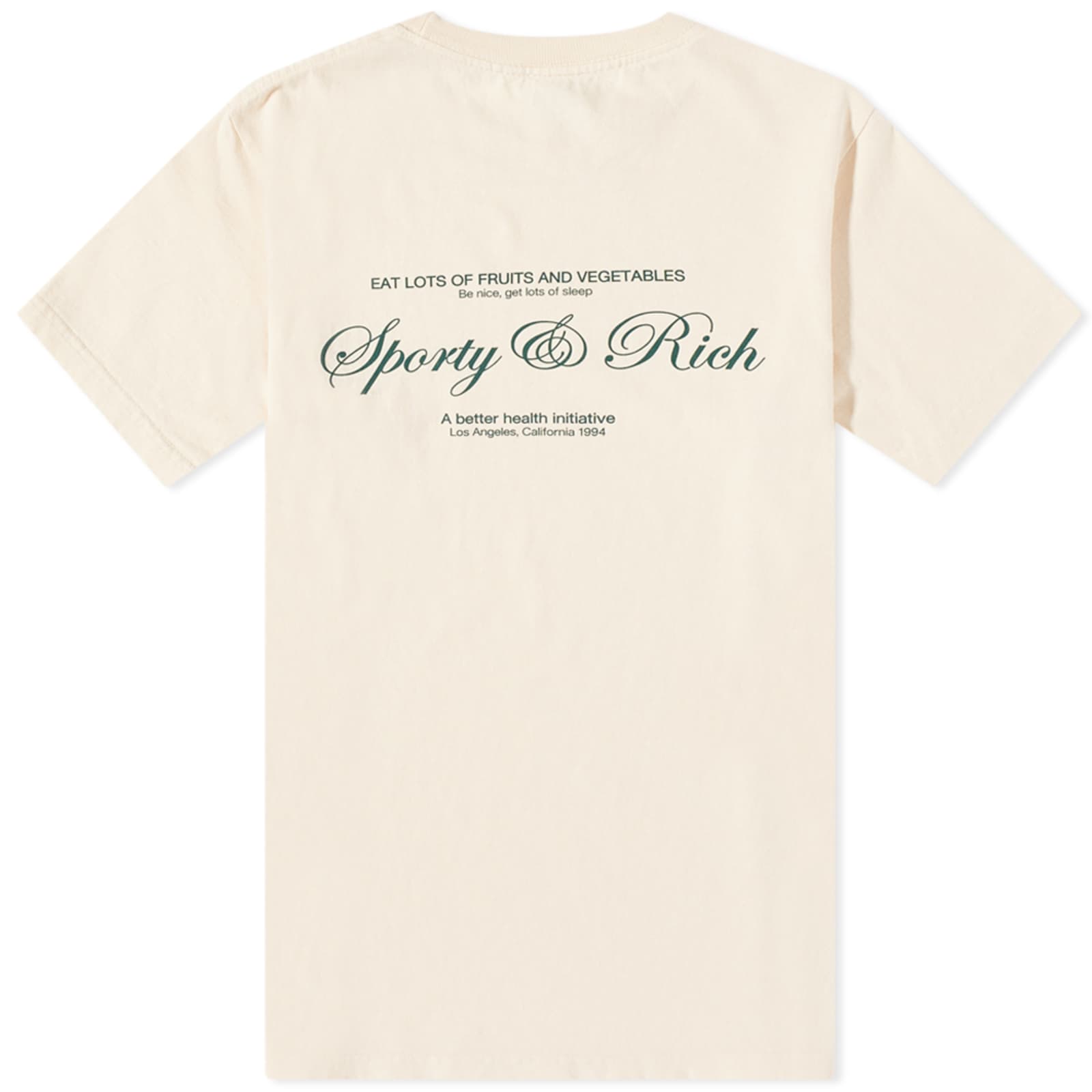 Sporty & Rich Script Tee Cream & Forest Green | END.