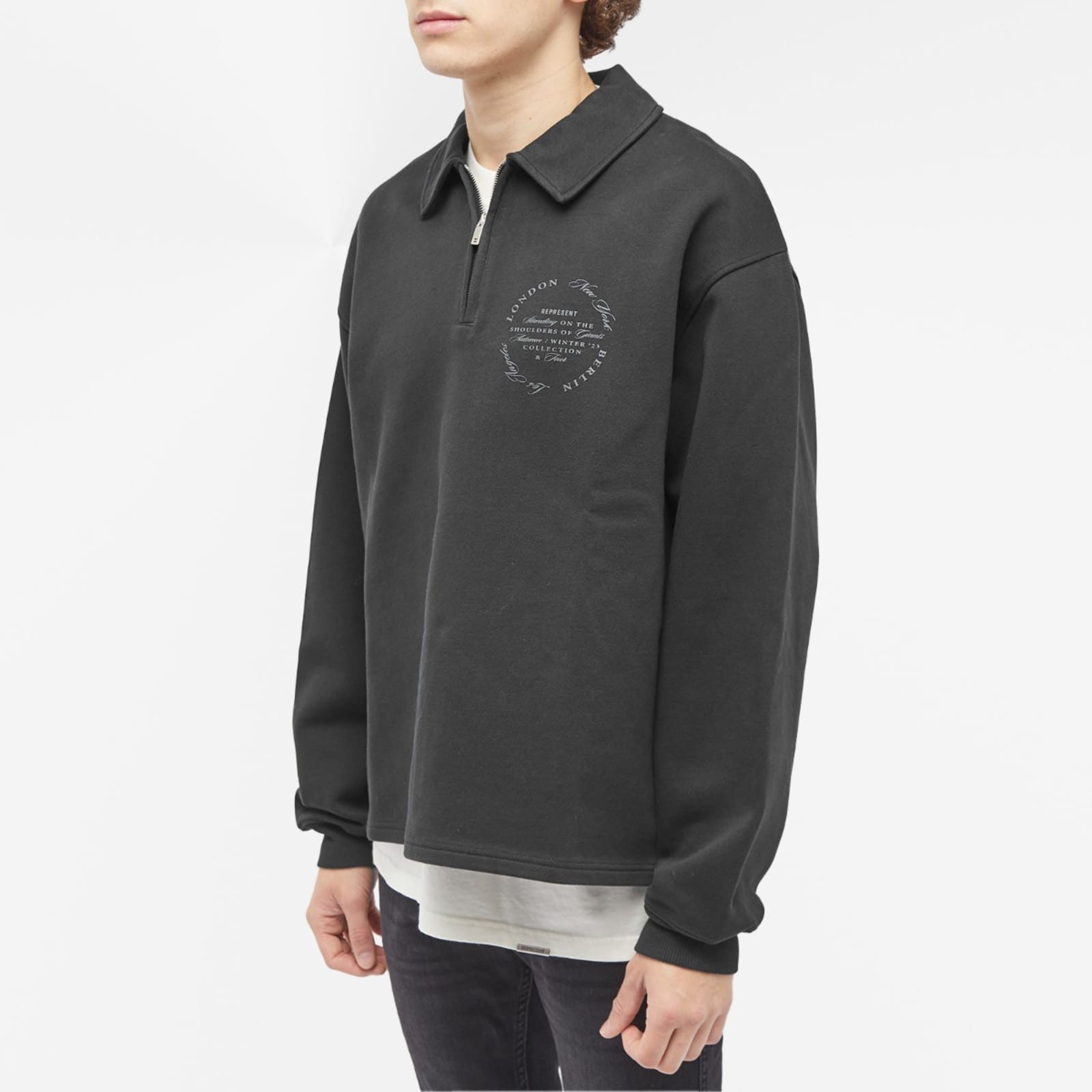 Represent Season Tour Quarter Zip Sweat Black | END. (GB)