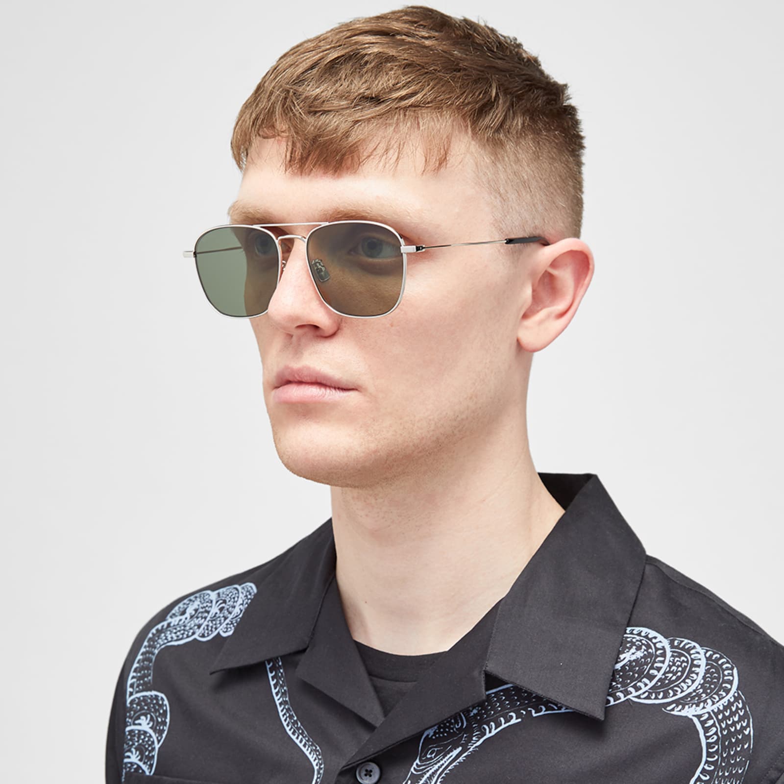 Saint Laurent SL 309 Sunglasses Silver & Green | END. (AR)