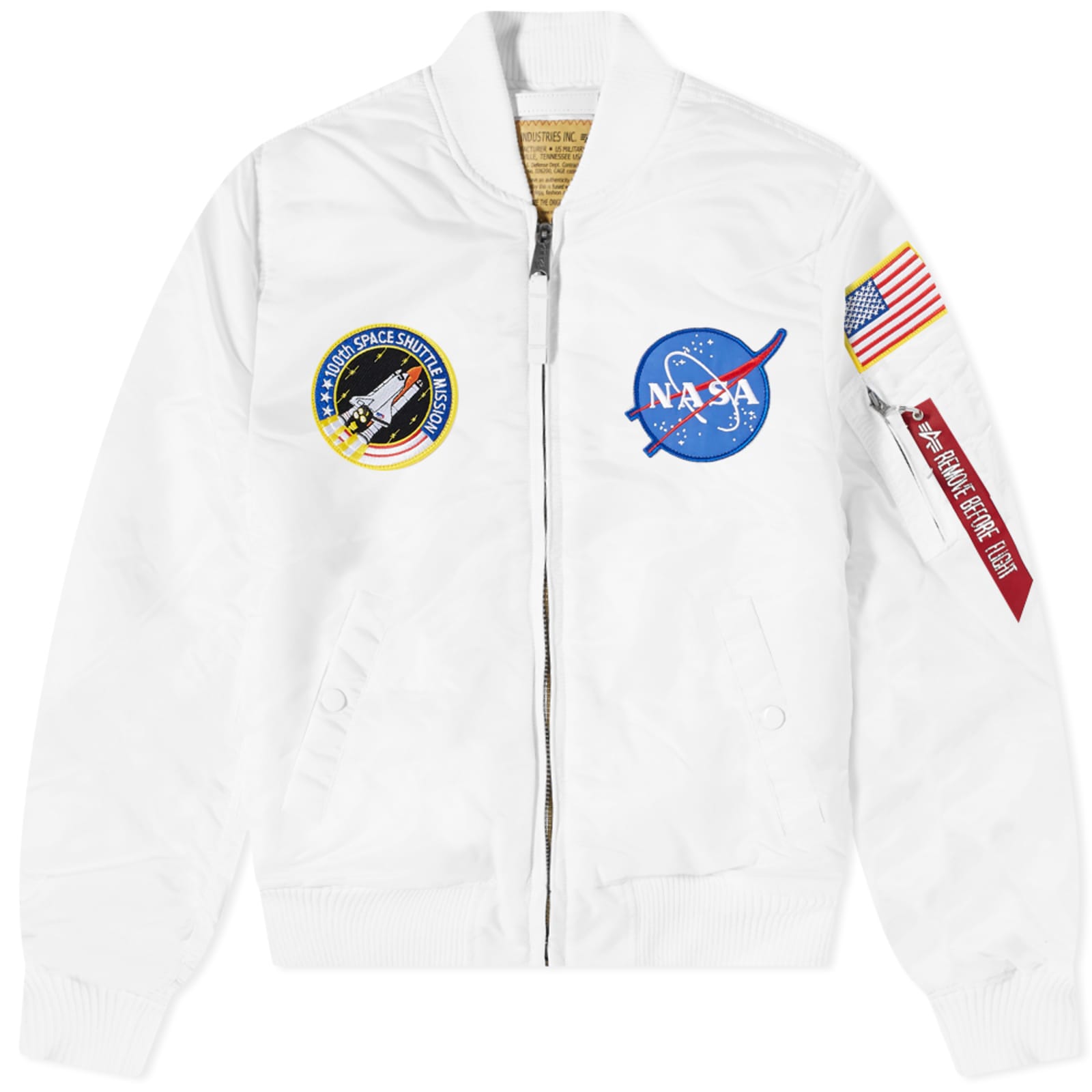 Alpha Industries MA-1 VF NASA Jacket White | END. (US)