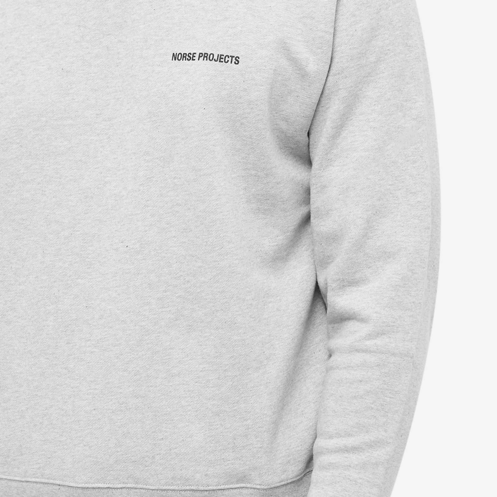 Norse Projects Arne Logo Crew Sweat Light Grey Melange | END. (US)