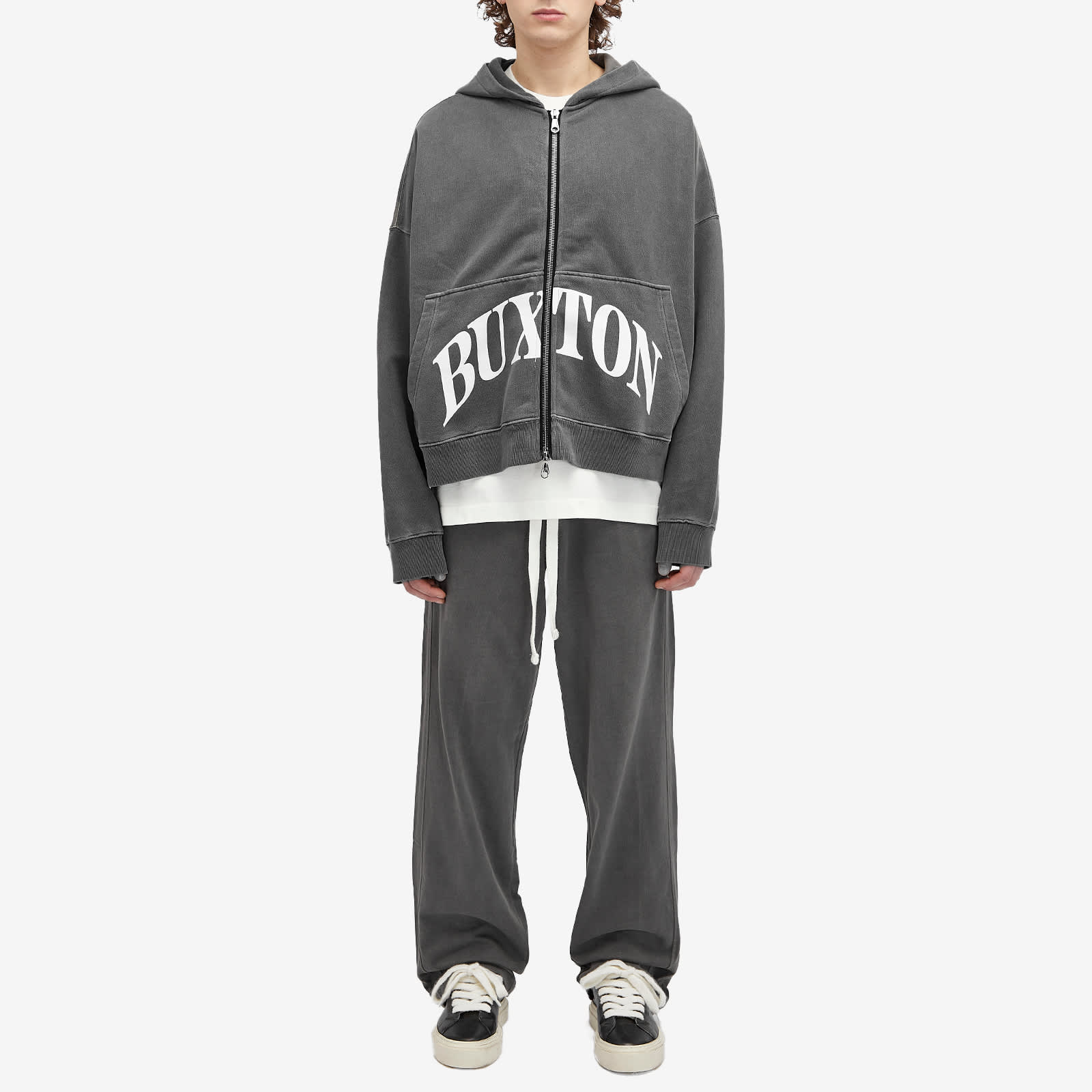 Cole Buxton Cropped Logo Zip Hoodie Washed Black | END. (GB)