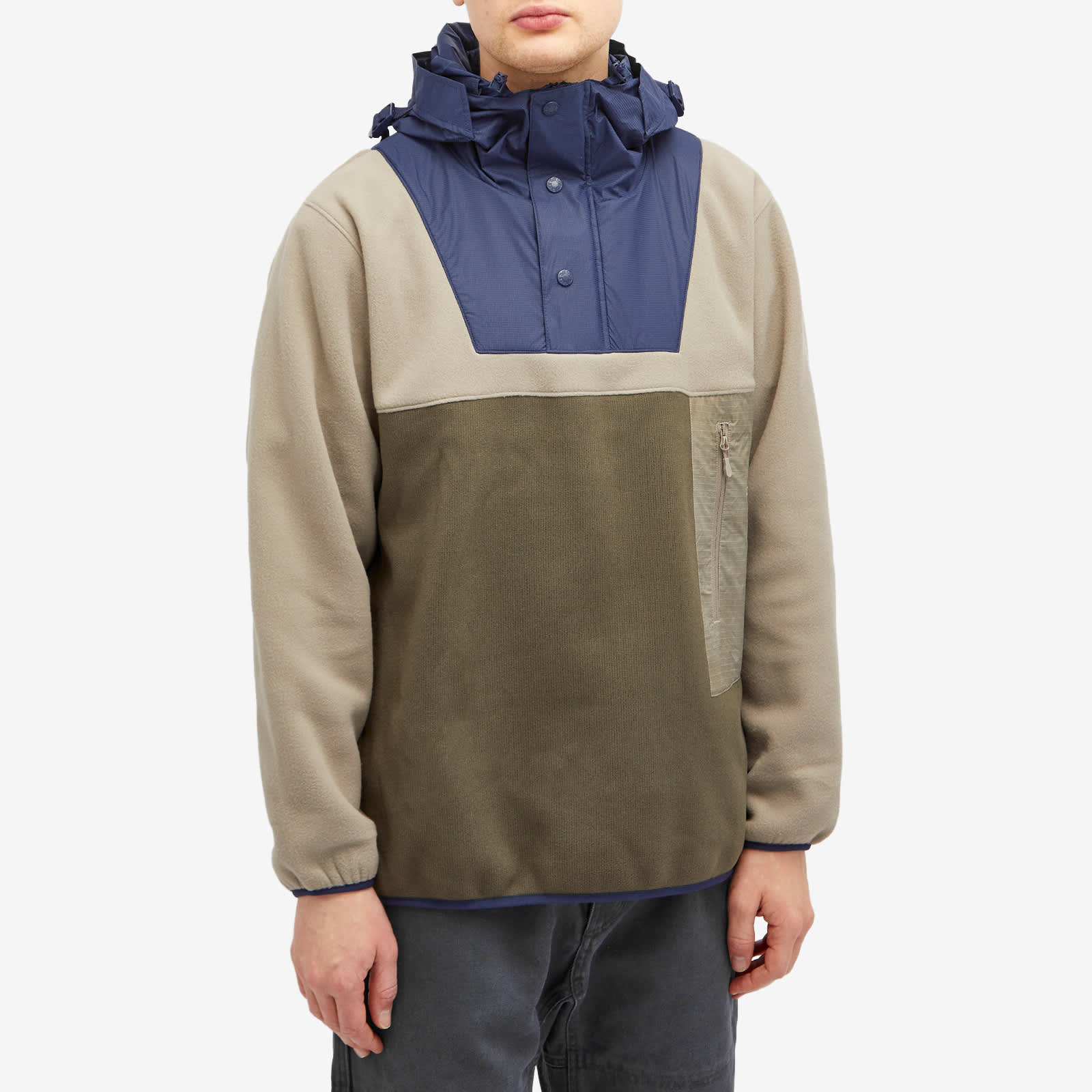 The North Face Colour Mix Fleece Hoodie New Taupe Green | END. (US)