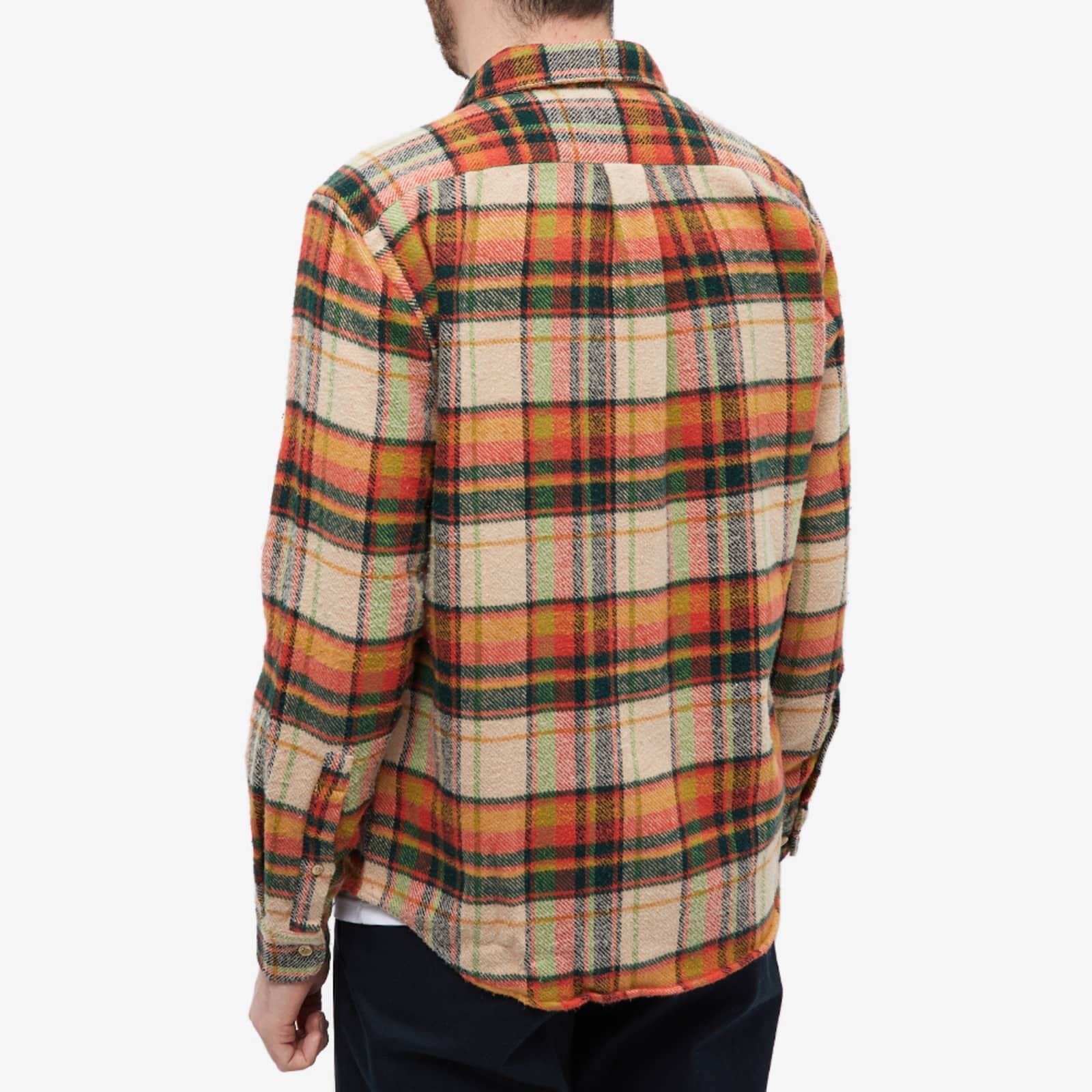 Portuguese Flannel Plug Check Overshirt Green, Orange & Beige | END.