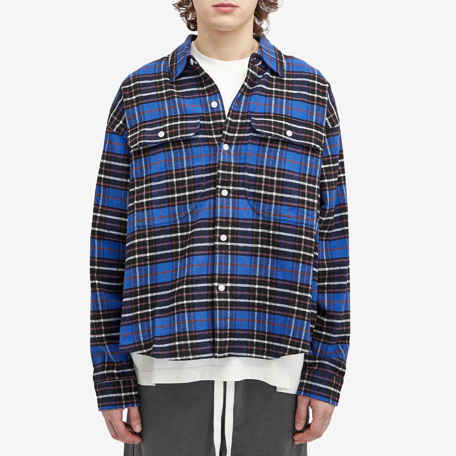 Cole Buxton AW24 Flannel Check Shirt Blue | END. (JP)
