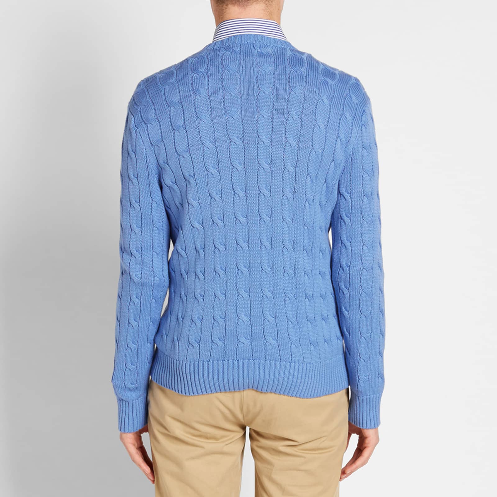 Polo Ralph Lauren Cable Crew Knit Aerial Blue | END. (US)