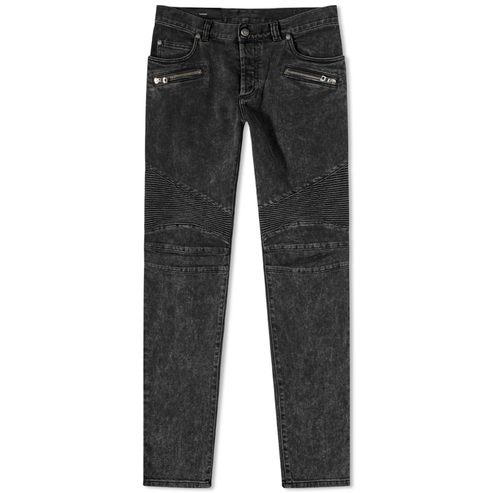 Balmain Ribbed Biker Jeans Black | END. (US)