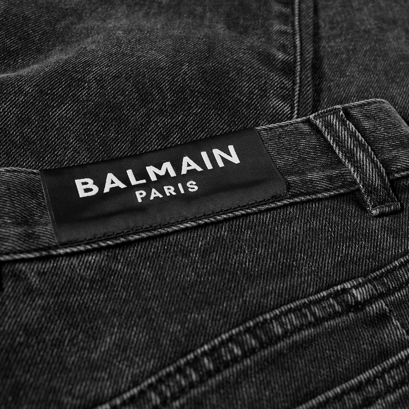 Balmain Ribbed Biker Jeans Black | END. (US)
