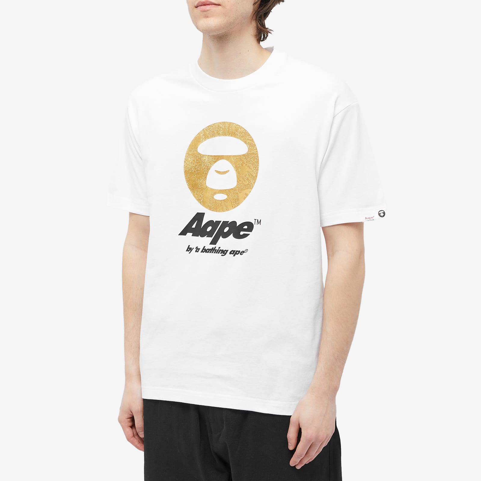 AAPE Foil Glitter Moon Face T-Shirt White | END. (AR)
