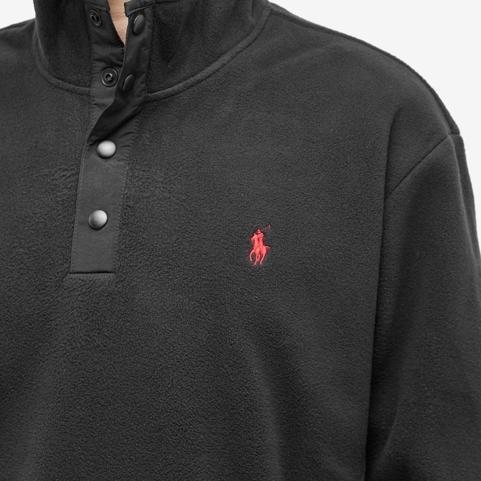 Polo Ralph Lauren Snap Neck Fleece Polo Black | END. (GB)