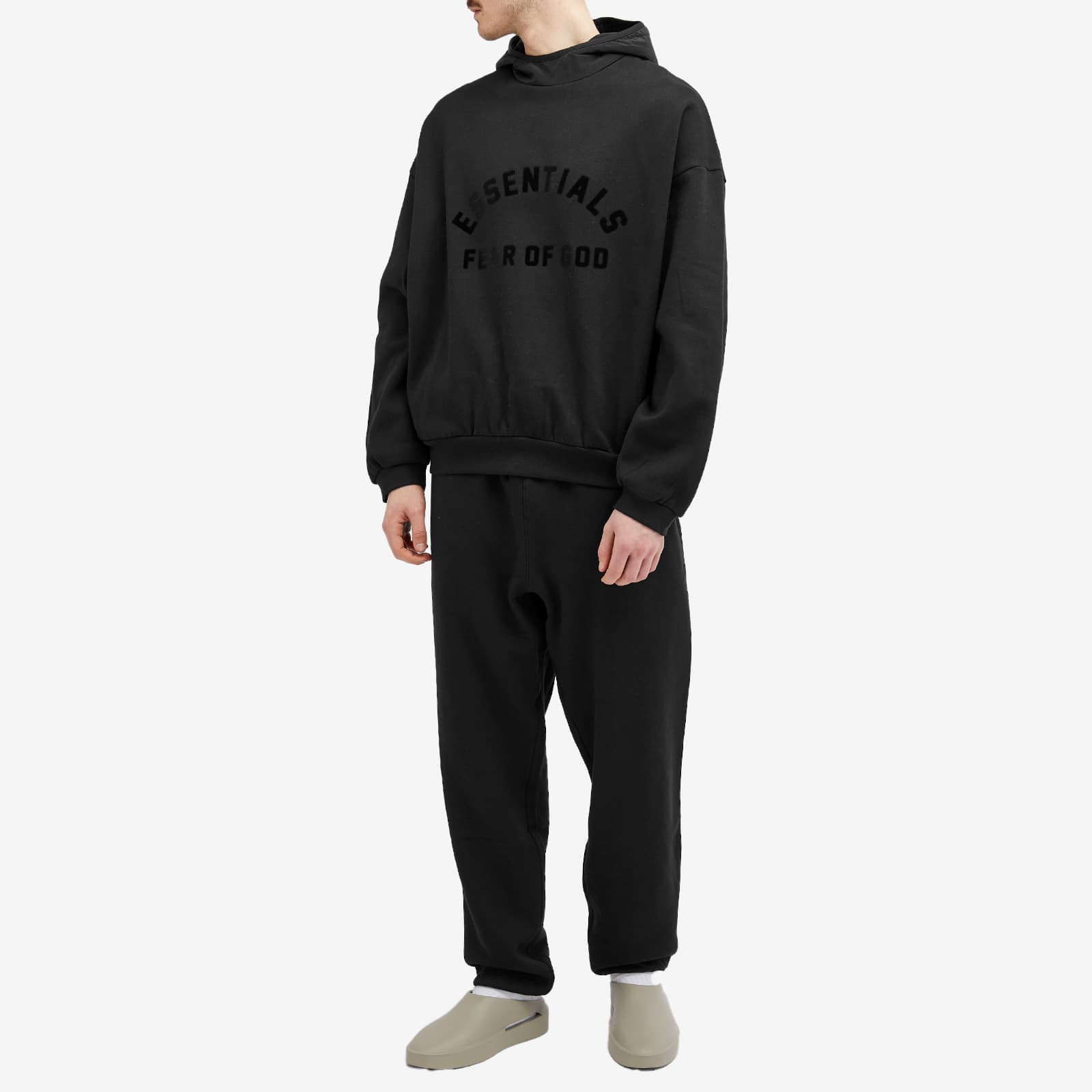 Fear of God ESSENTIALS Spring Nylon Fleece Hoodie Jet Black | END. (US)