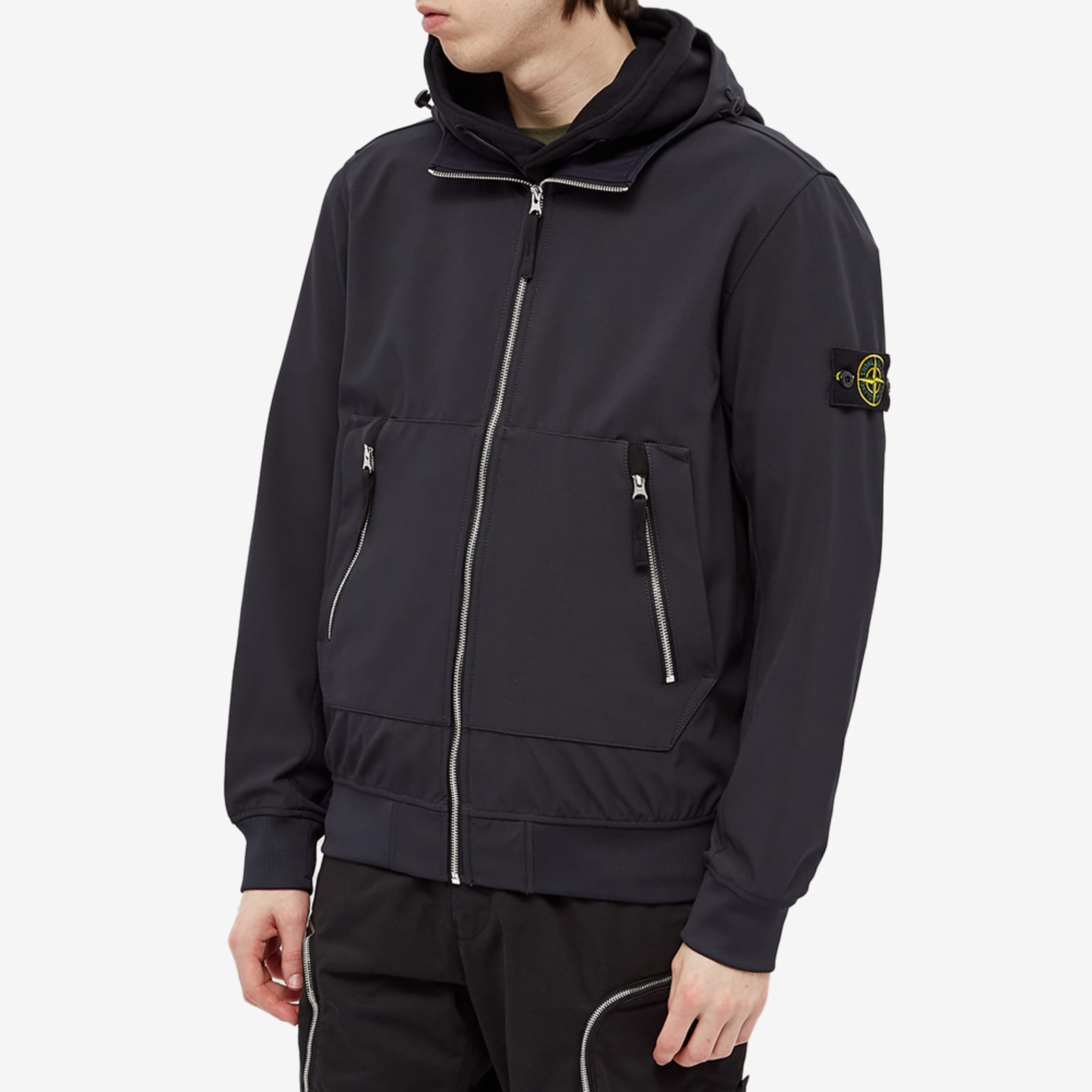 Stone Island Soft Shell-R Hooded Jacket Navy | END. (GB)