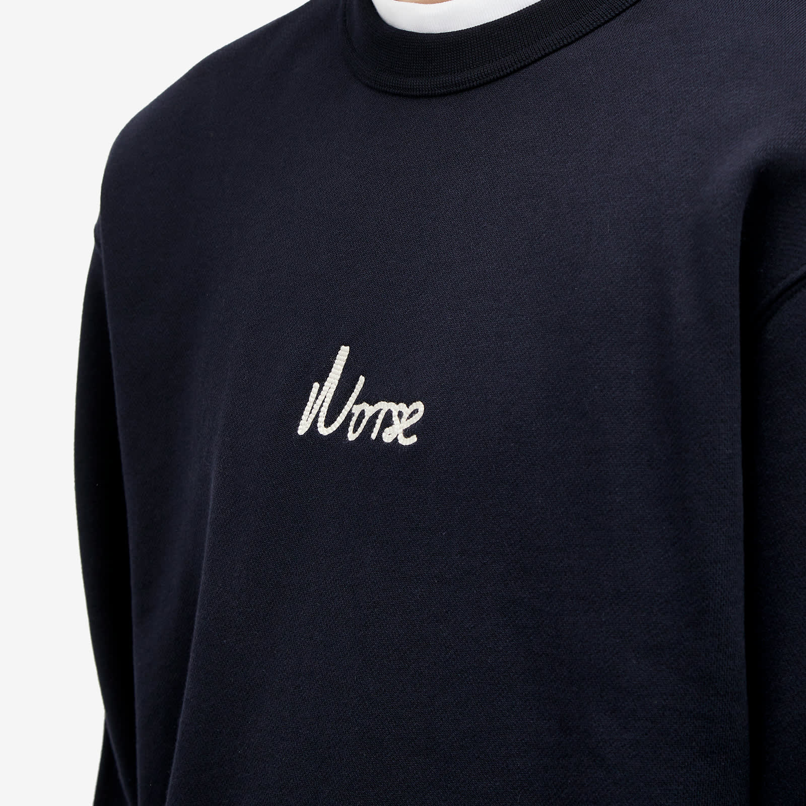 Norse Projects Arne Chain Stitch Logo Crew Sweat Dark Navy | END. (GB)