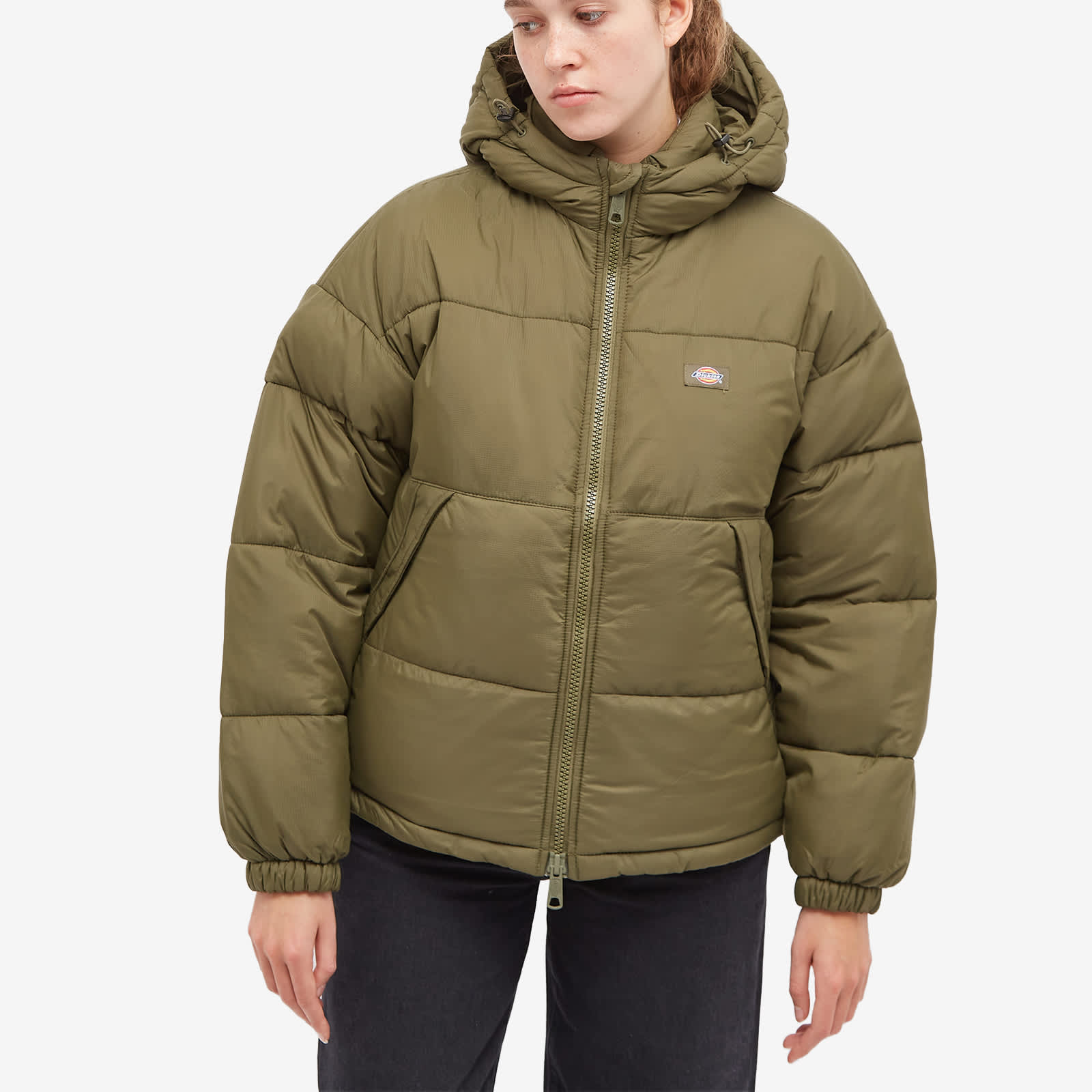 Dickies Alatna Oversized Hooded Puffer Jacket Military Gr | END. (AT)