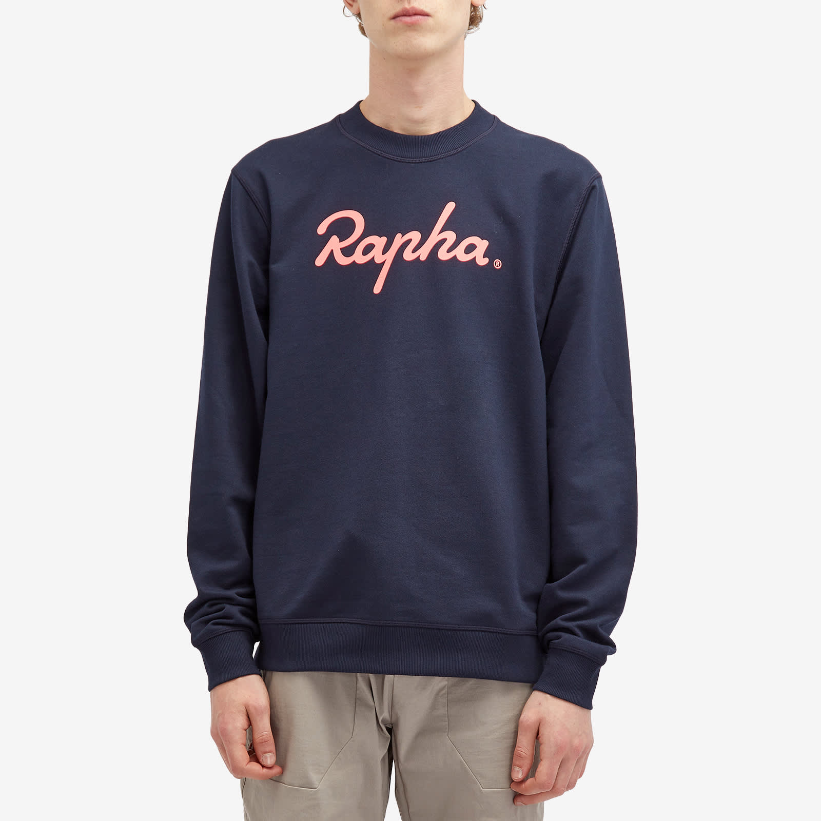 Rapha Logo Sweatshirt Dark Navy & Hi-Vis Pink | END. (HK)