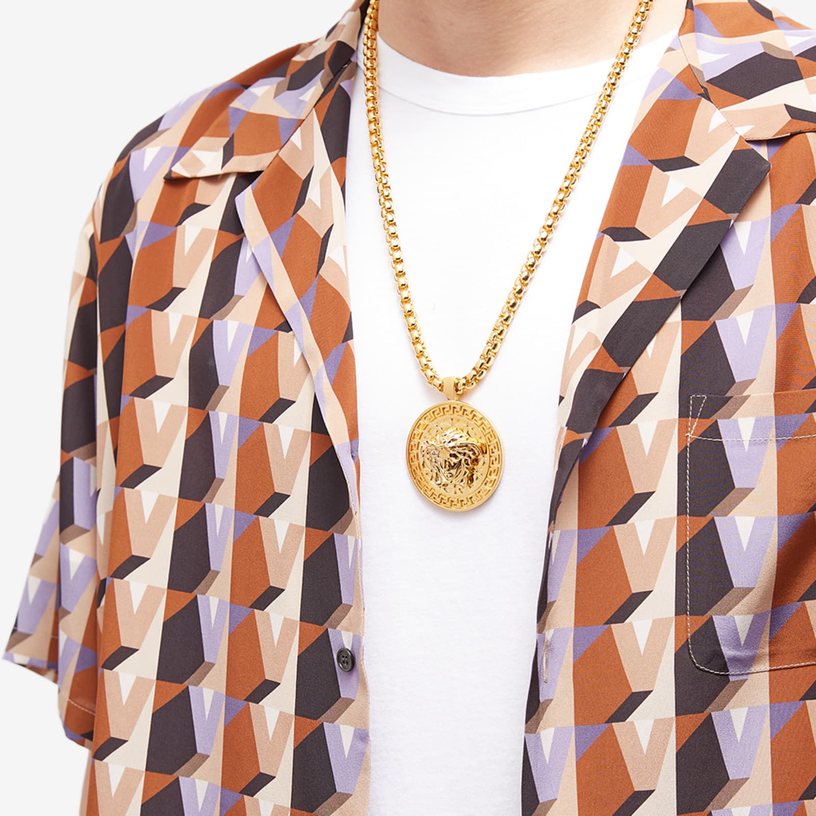 Versace Medusa Head Medallion Necklace Gold | END. (US)