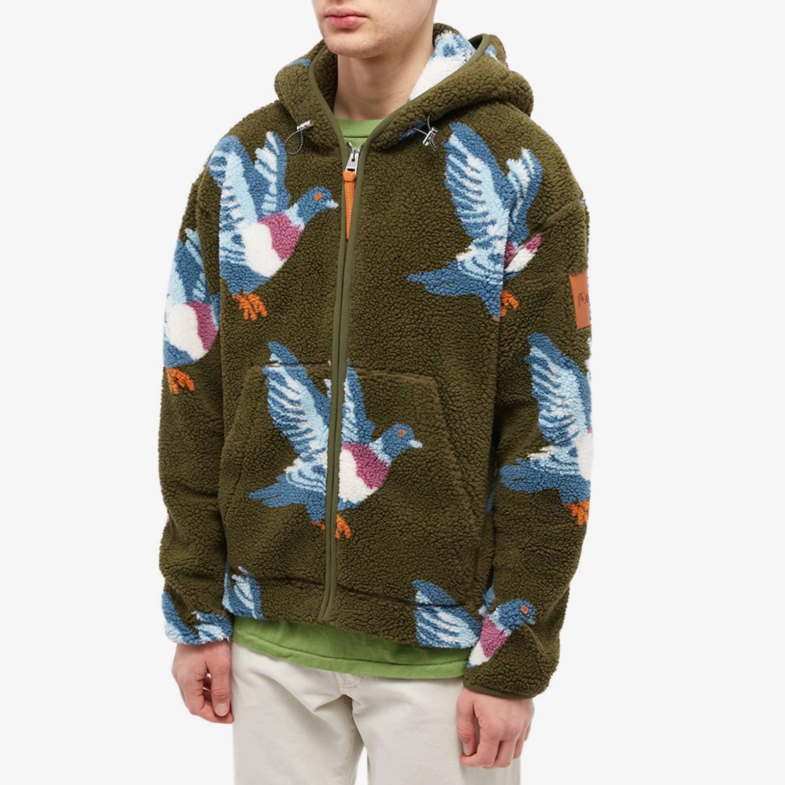 JW Anderson Pigeon Fleece Jacket Khaki | END. (US)