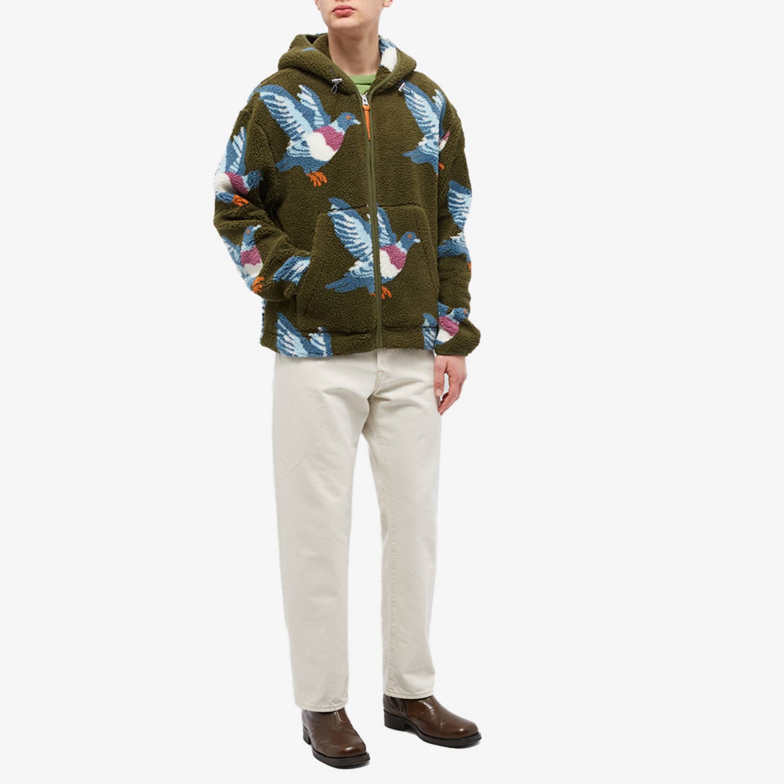 JW Anderson Pigeon Fleece Jacket Khaki | END. (US)