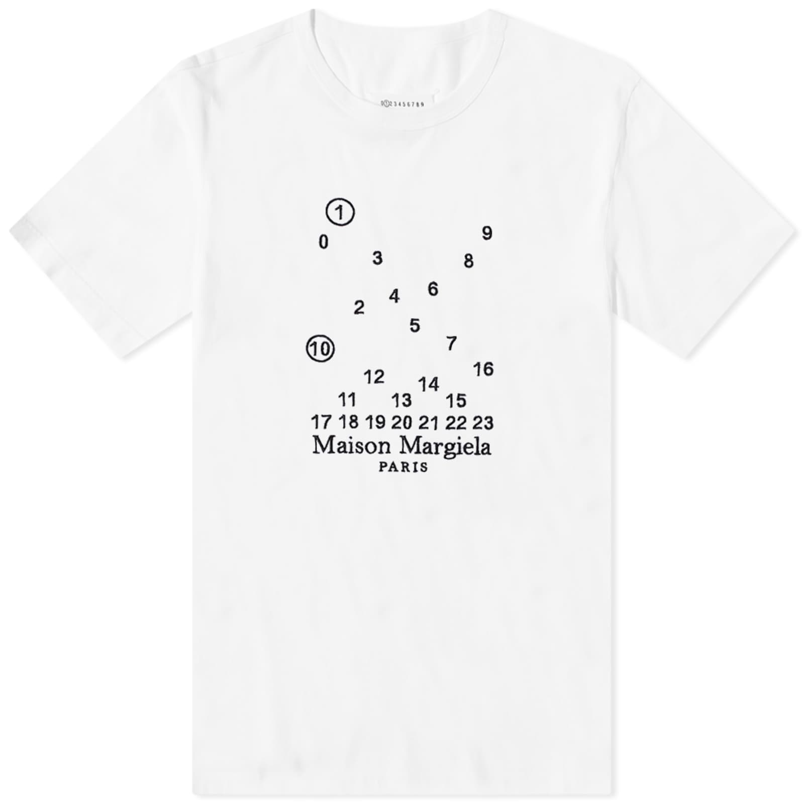 Maison Margiela Embroidered Numbers Logo T-Shirt White | END. (US)