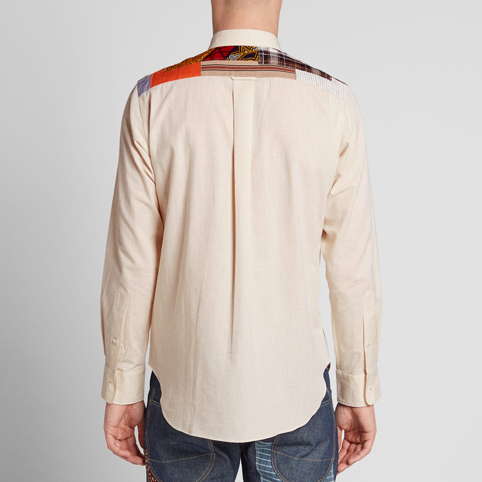 Junya Watanabe MAN Button Down Patchwork Shirt Natural | END.