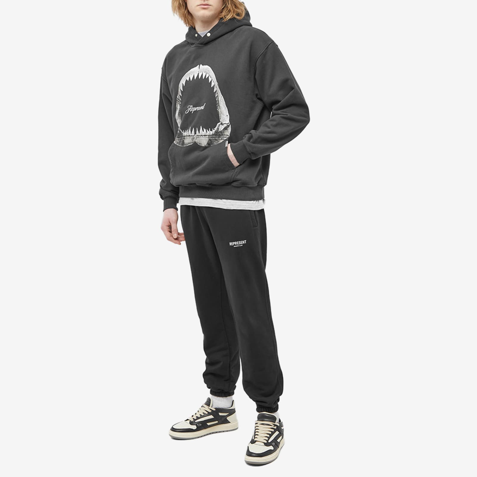 Represent Shark Jaws Hoodie Off Black | END. (GB)
