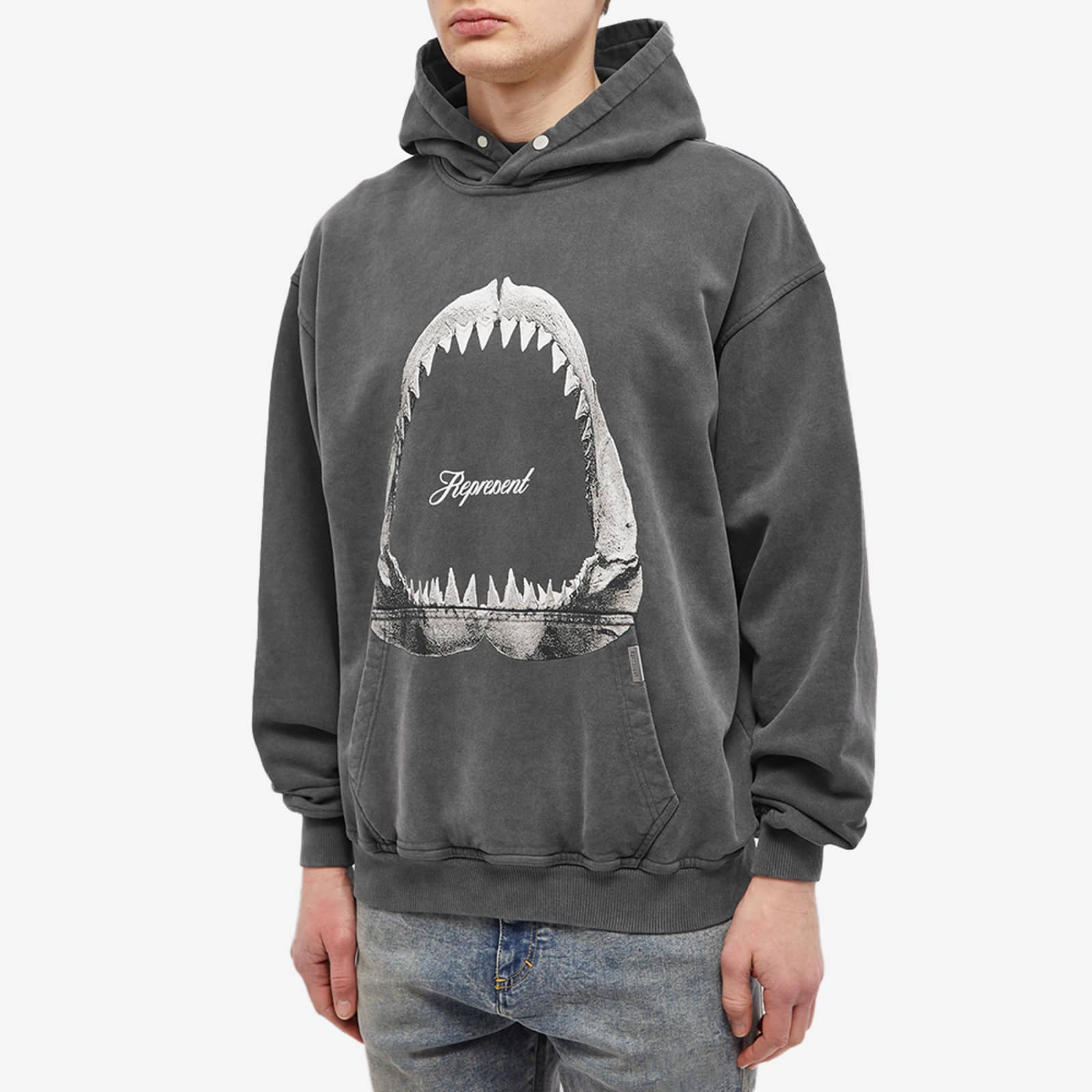 Represent Shark Jaws Hoodie Vintage Grey | END.
