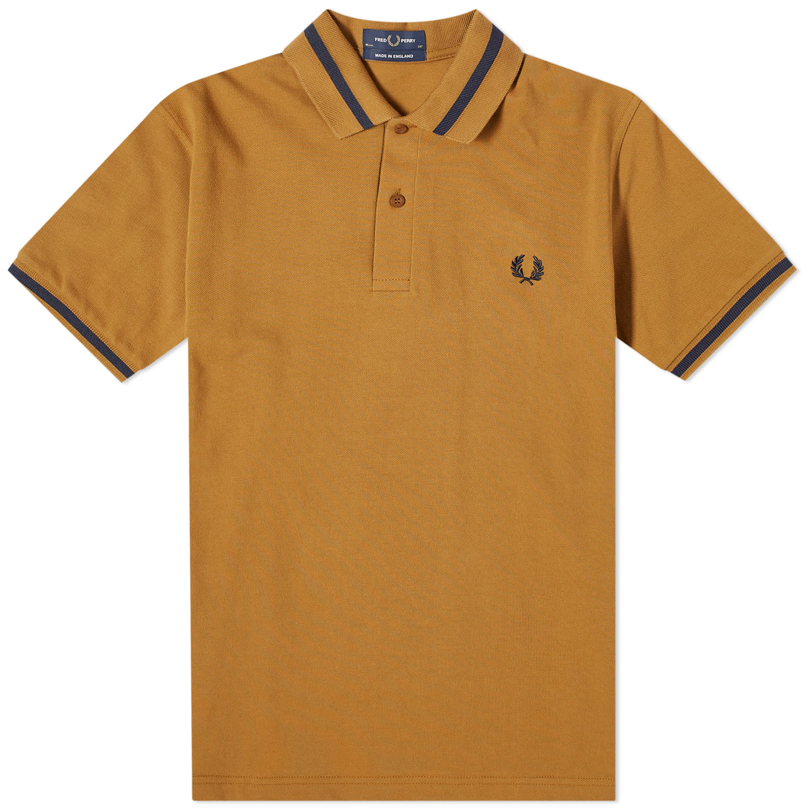 Fred Perry Single Tipped Polo Dark Caramel And Navy End Us