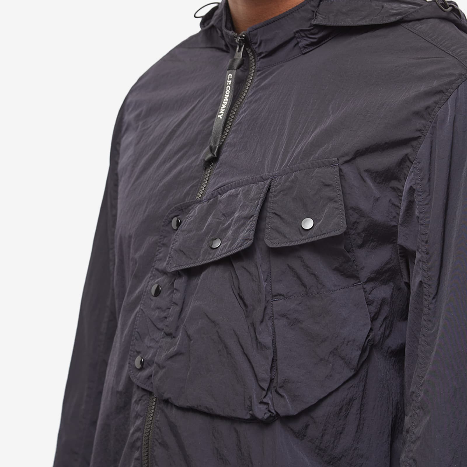 C.P. Company Chrome-R Goggle Zip Hooded Overshirt Total Eclipse | END. (GB)