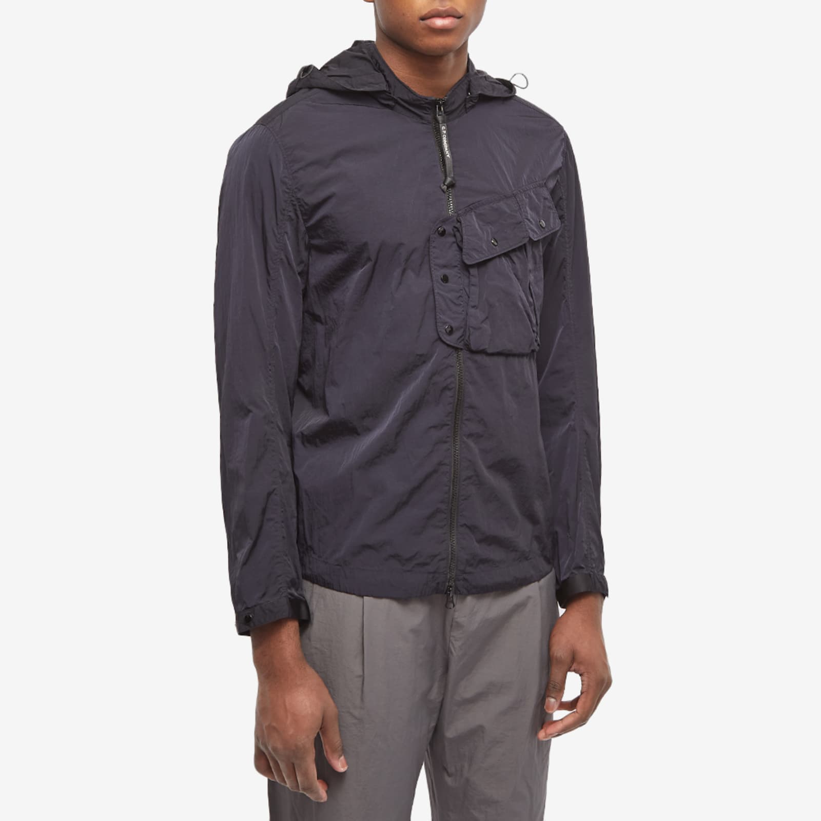 C.P. Company Chrome-R Goggle Zip Hooded Overshirt Total Eclipse | END. (GB)