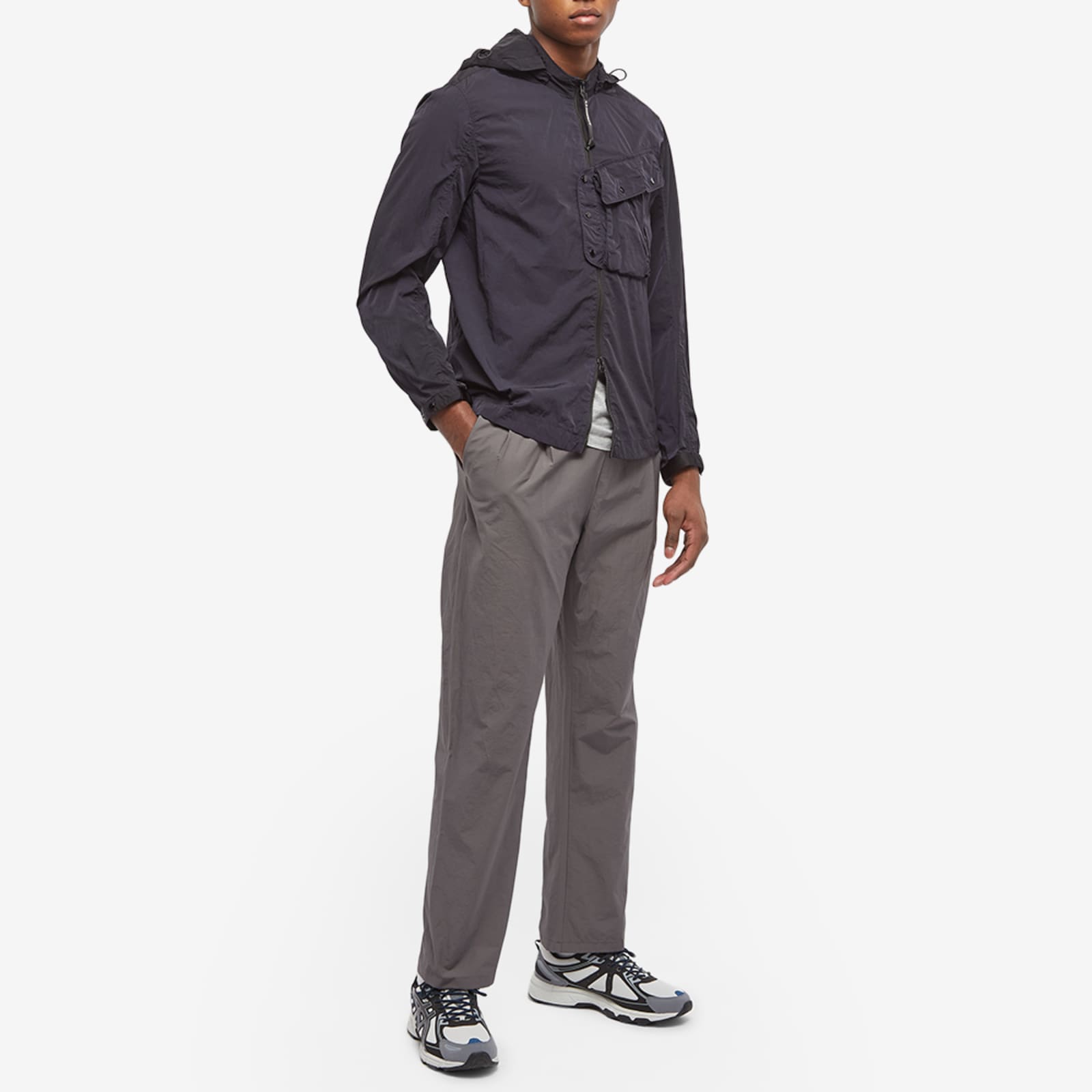 C.P. Company Chrome-R Goggle Zip Hooded Overshirt Total Eclipse | END. (GB)