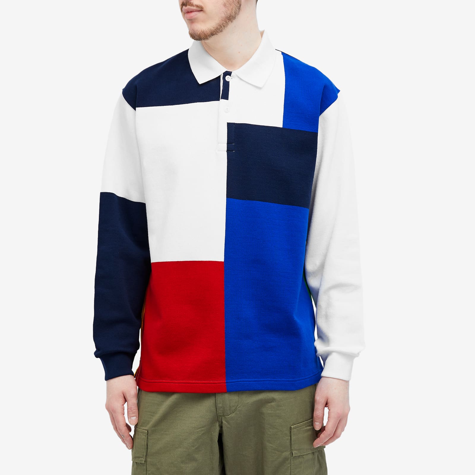 Beams Plus Colour Block Knit Rugby Shirt Multi | END. (GB)