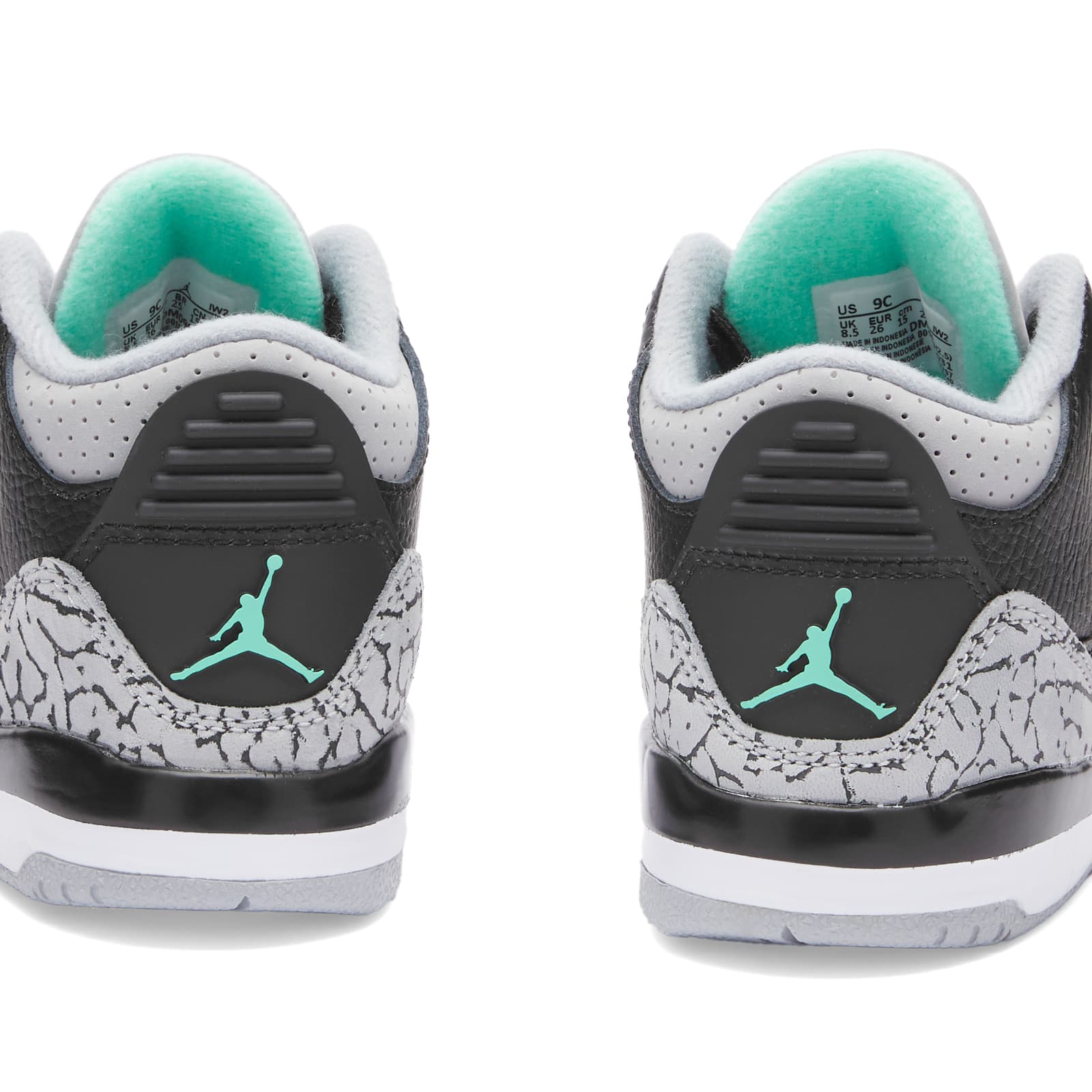 Air Jordan 3 Retro TD Black, Green Glow & Wolf Grey & White | END.