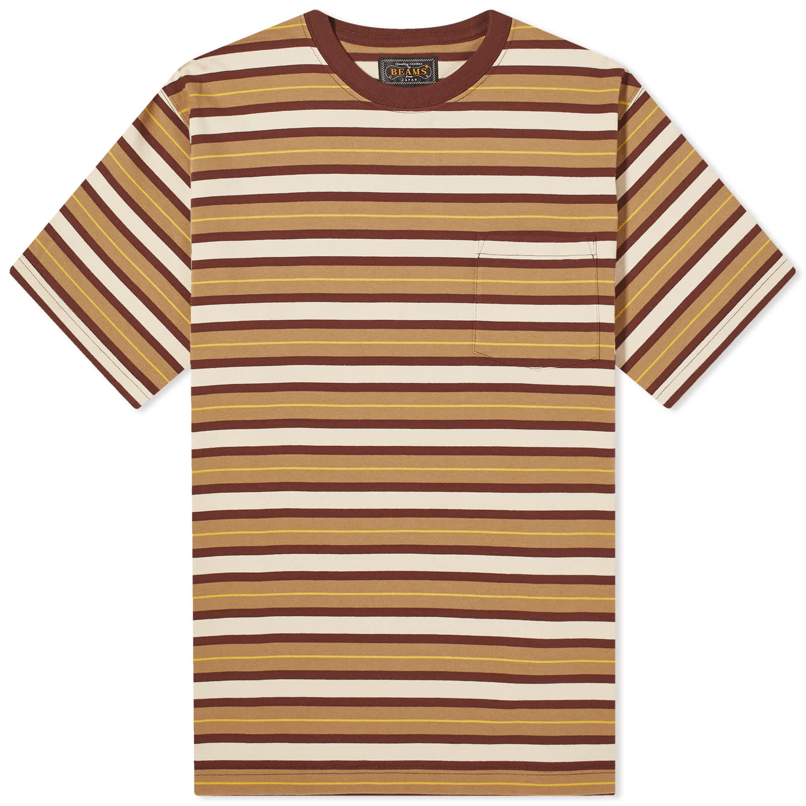 Beams Plus Multi Stripe Pocket T-Shirt Brown | END. (AR)