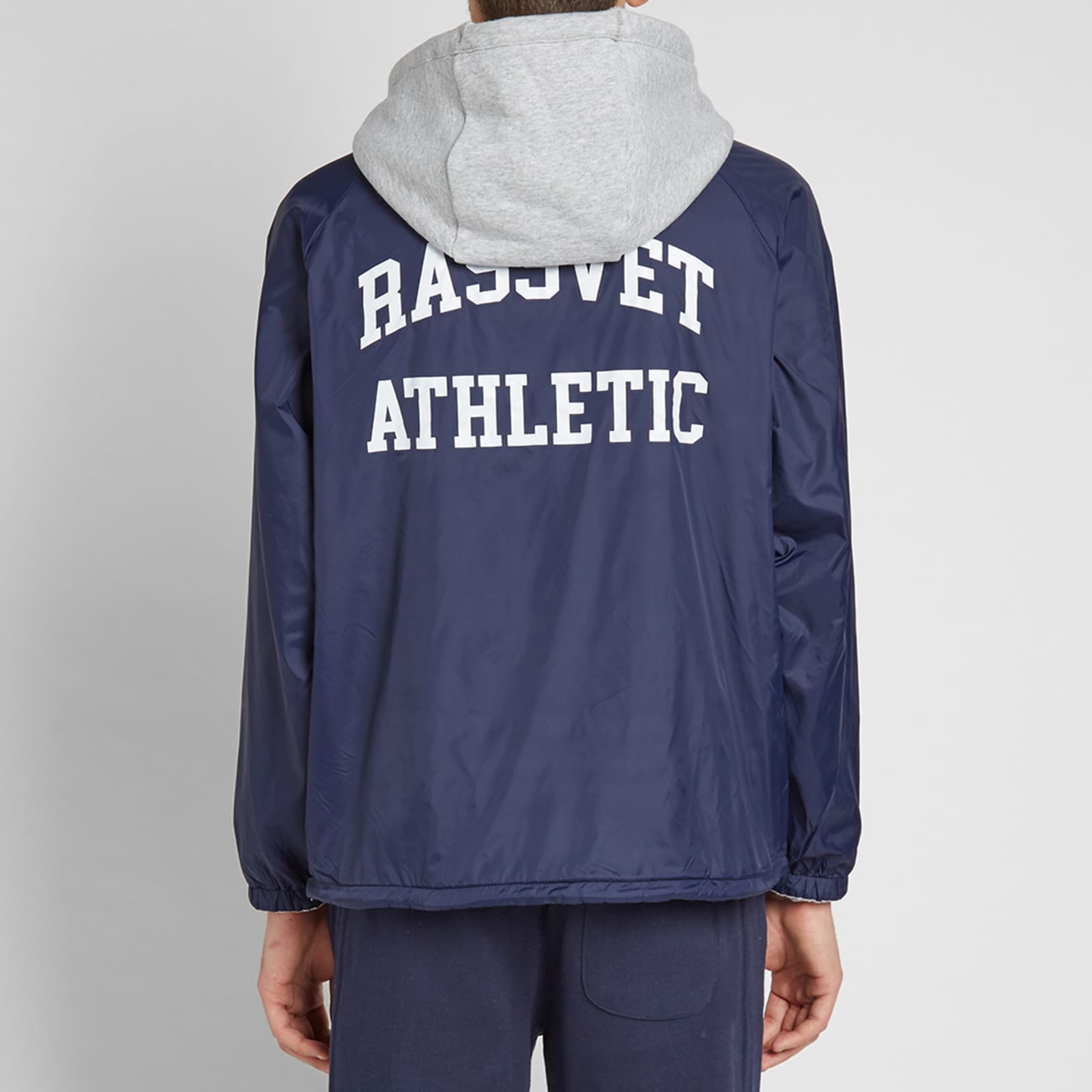 PACCBET x Russell Athletic Reversible Coach Jacket Navy & Grey | END. (GB)