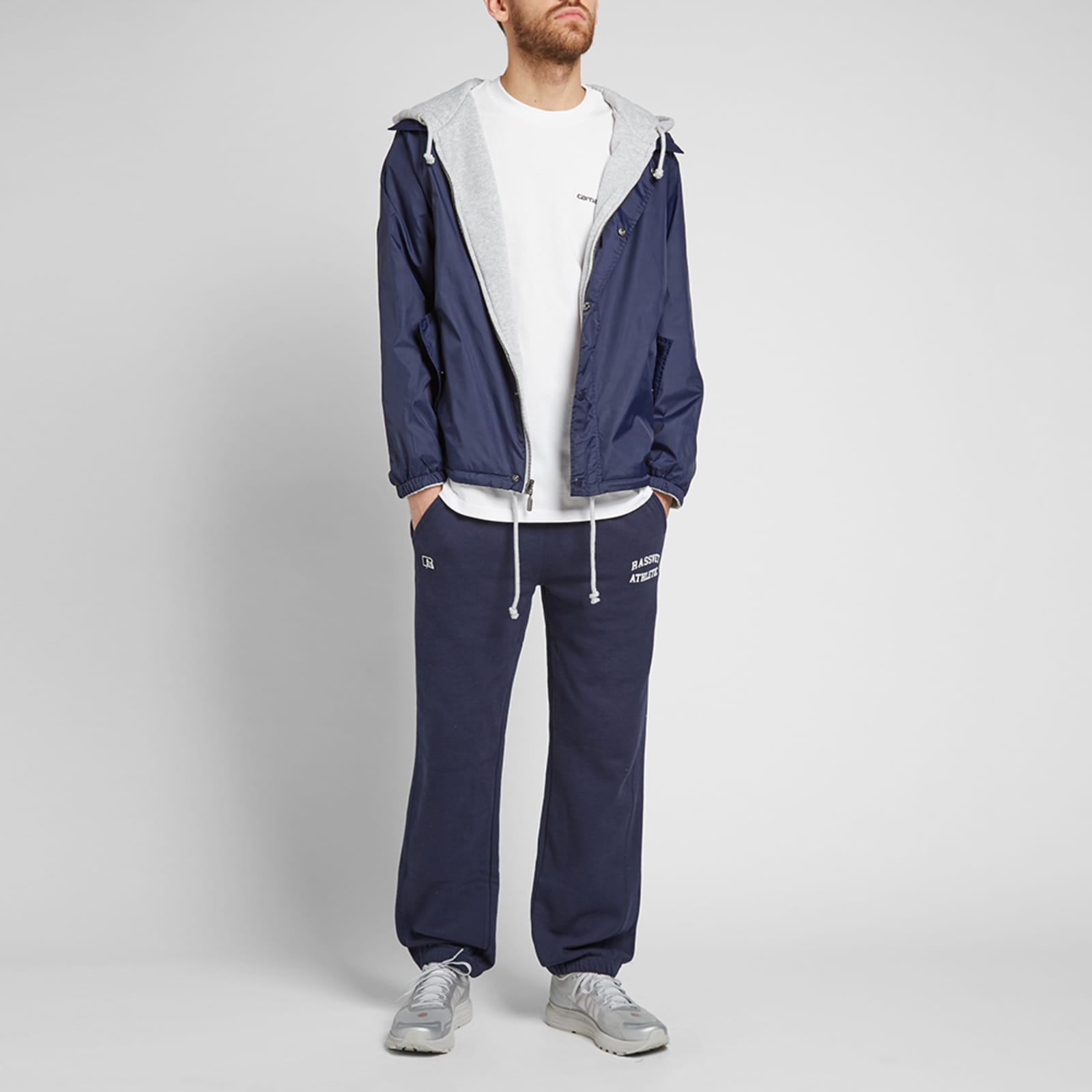 PACCBET x Russell Athletic Reversible Coach Jacket Navy & Grey | END. (GB)