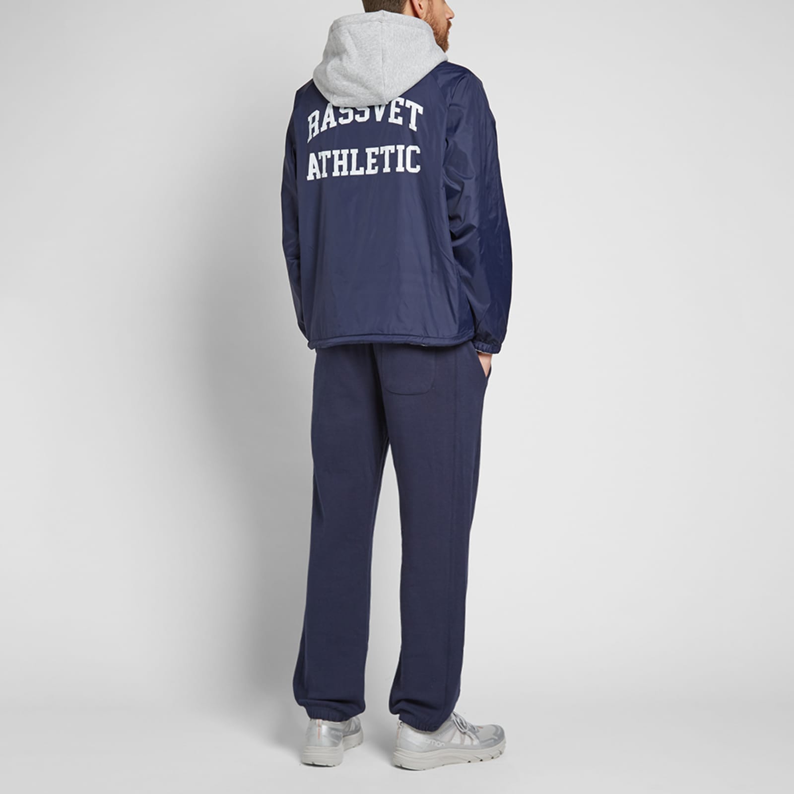 PACCBET x Russell Athletic Reversible Coach Jacket Navy & Grey | END. (GB)