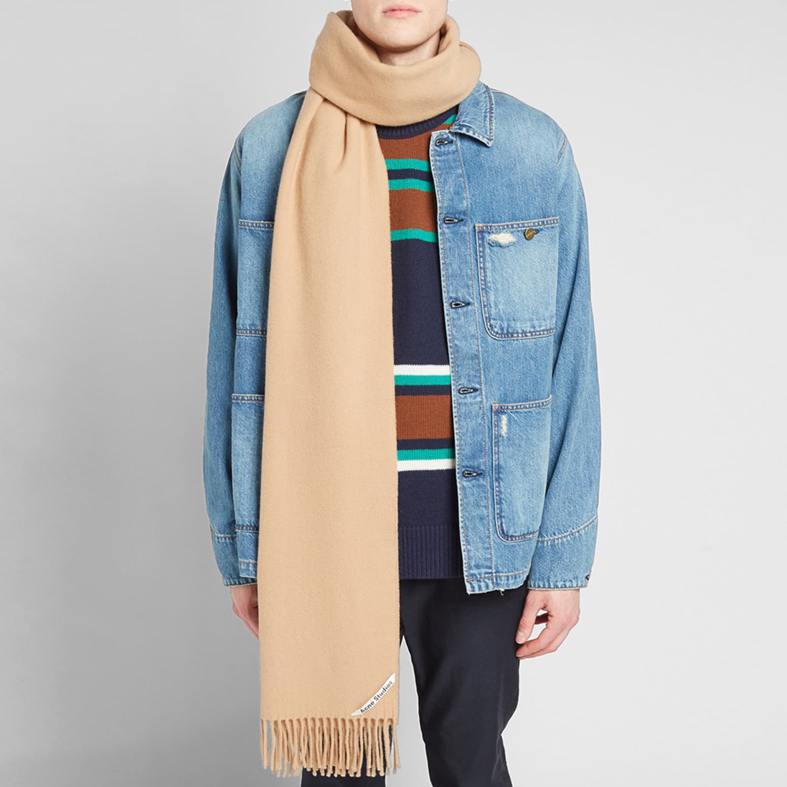 Acne Studios Canada Cashmere Narrow Scarf Camel | END. (US)