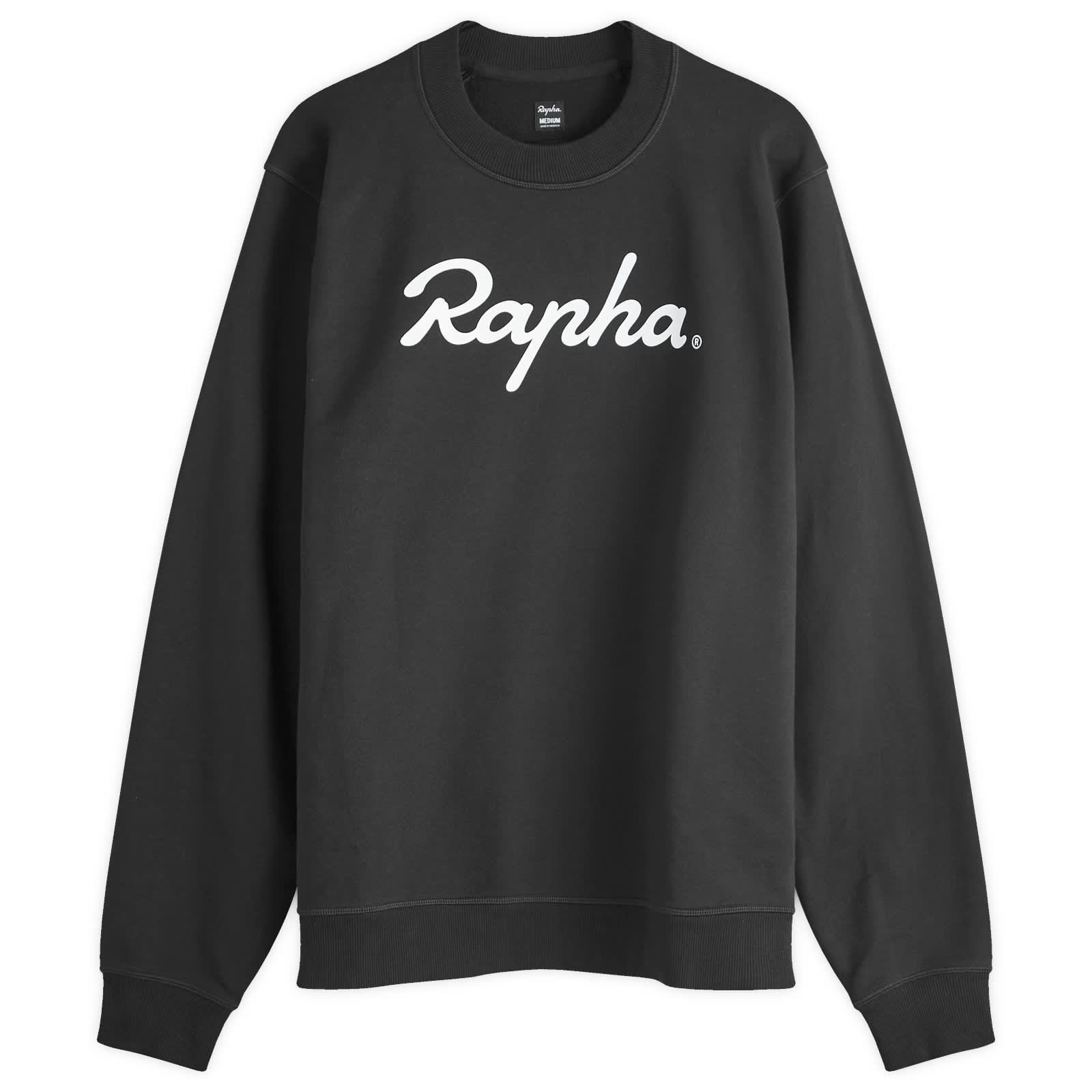Rapha Logo Crew Sweatshirt Black & Black | END. (HK)
