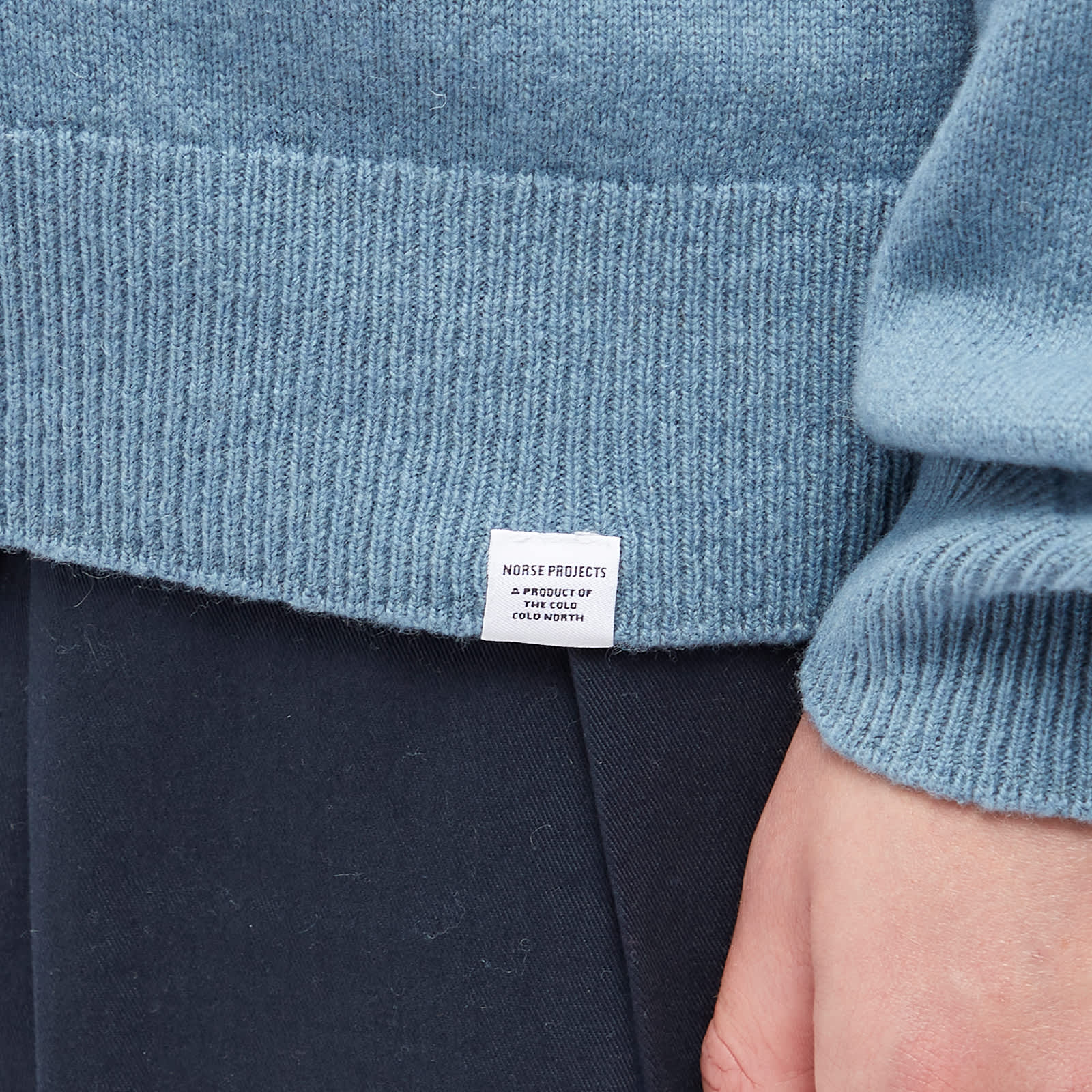 Norse Projects Adam Merino Lambswool Cardigan Light Stone Blue | END. (US)