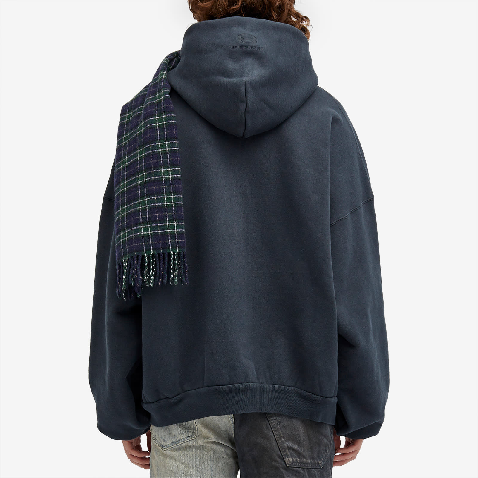 Balenciaga Scarf Zip-Up Hoodie Deep Blue & Black | END. (US)